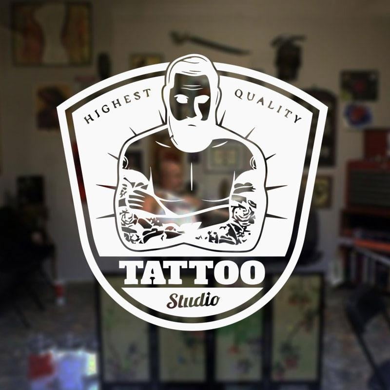 Tattoo Salon Wall Decal Tattoo Shop Sign Logo Poster Studio Design Door ...