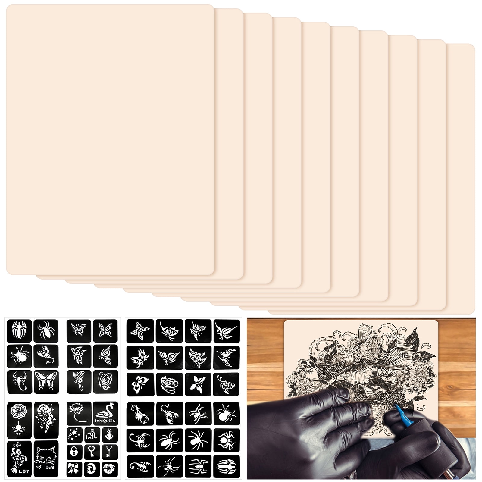 Tattoo Skin Practice Double Sided Silicone Tattoo Practice,with Tattoo ...