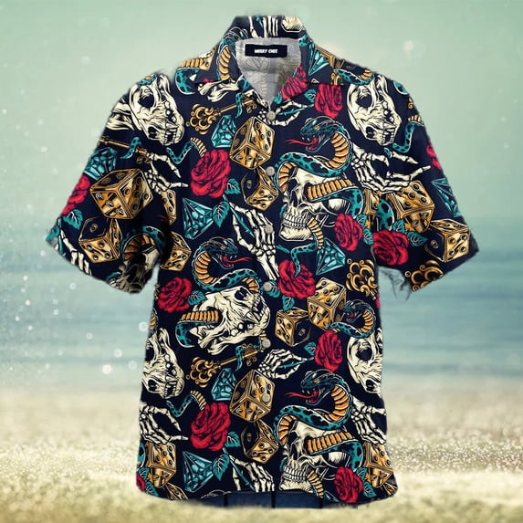 Tattoo Skull And Snake Amazing Aloha Hawaiian Shirts - Walmart.com