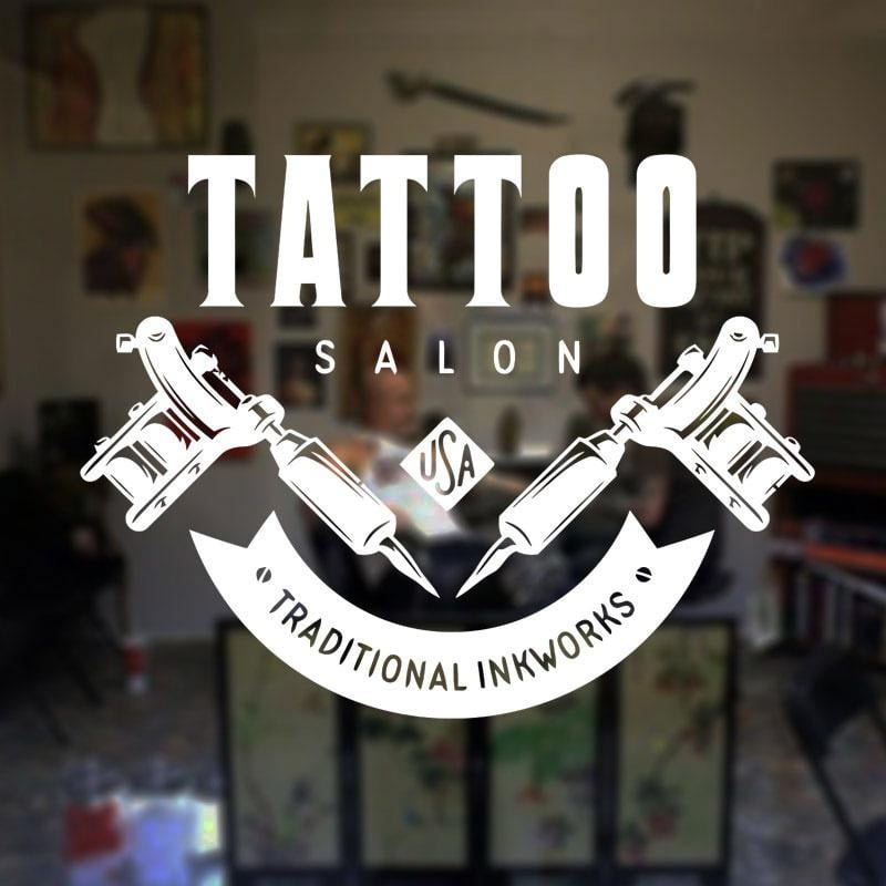 Tattoo Studio Sign Logo Decal Tattoo Salon Sticker Sign Store Business ...