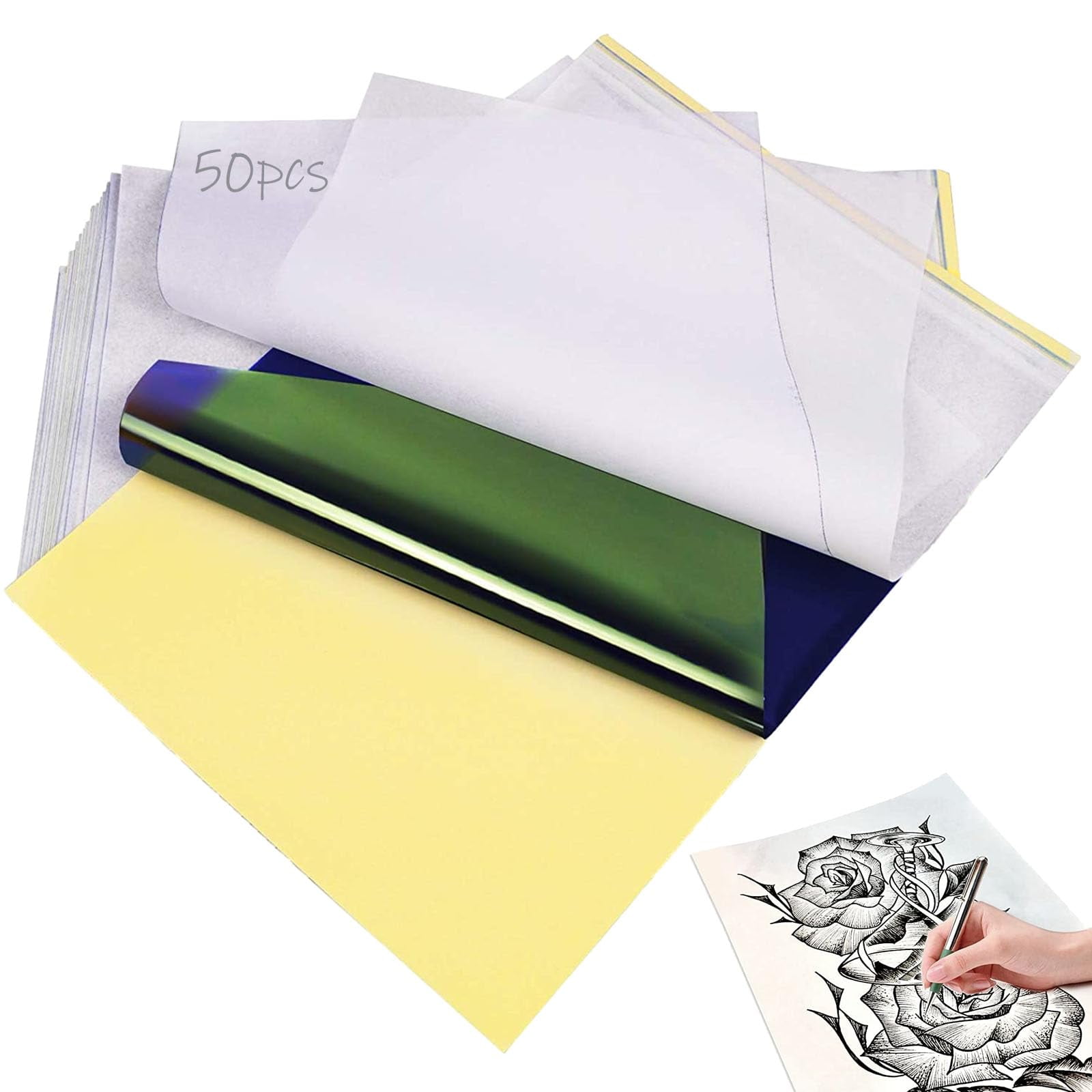 Tattoo Transfer Paper - JKF25 Usiriy 50 Sheets Tattoo Stencil Paper A4 ...