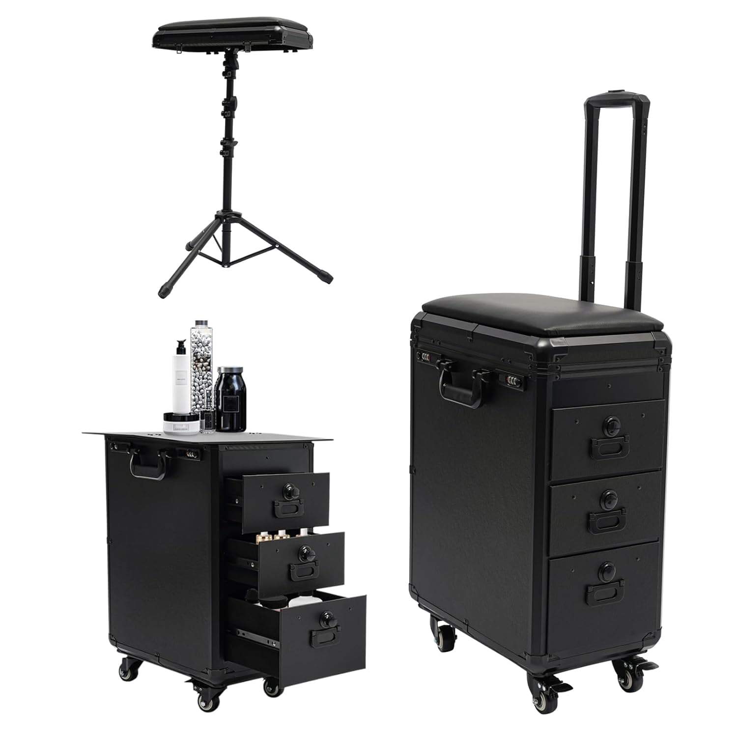 Tattoo Trolley Case Cart, Tattoo Travel Case with 3 Drawers and ...