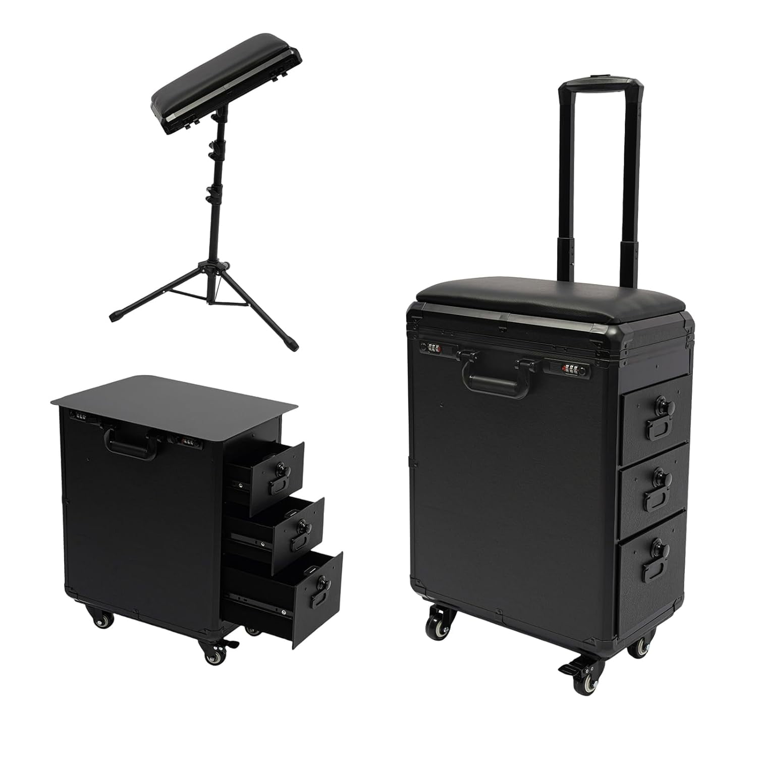 Tattoo Trolley Case Cart, Tattoo Travel Case with 3 Drawers and ...