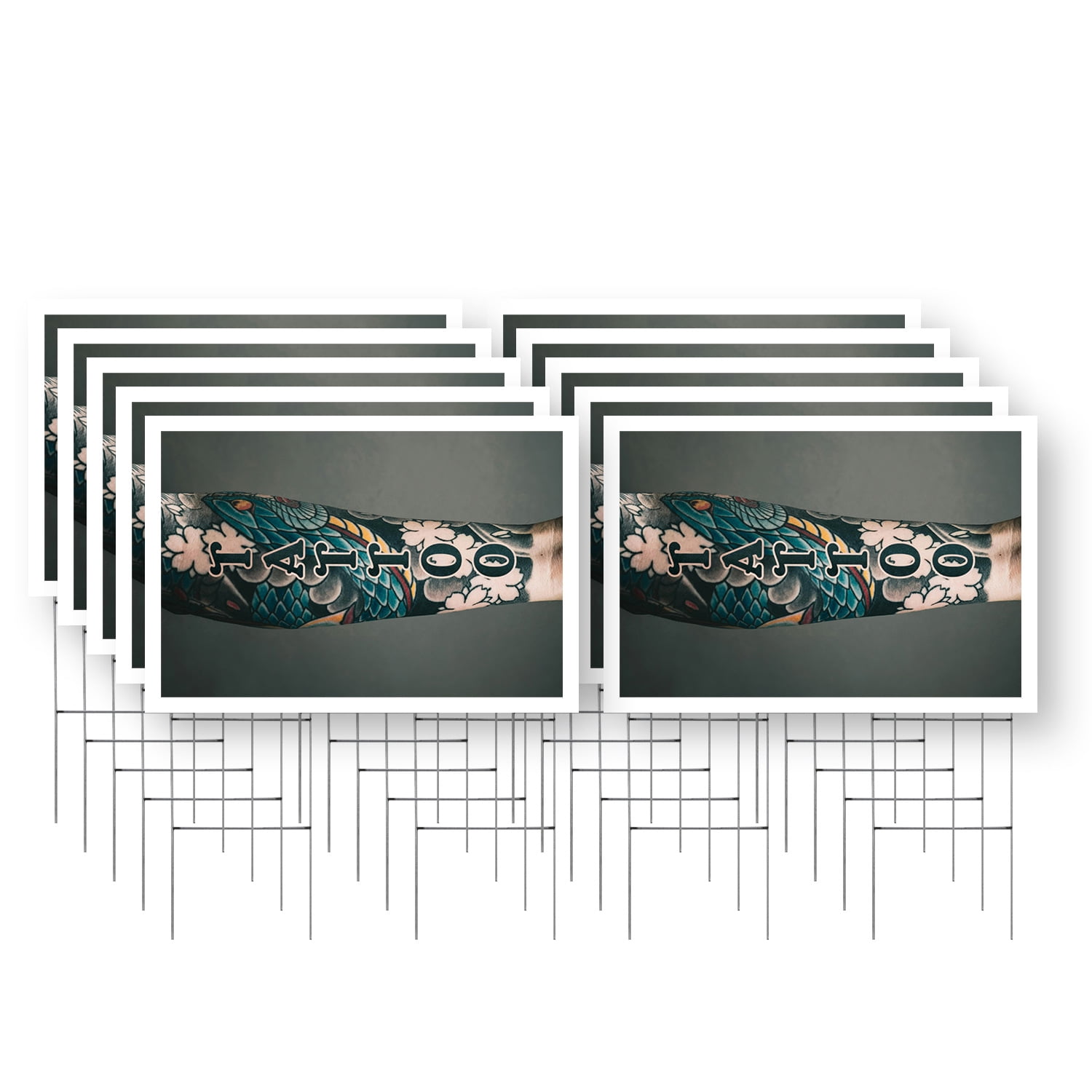 Tattoo Vertical Yard Sign 10 Pack of 24 Inch x 36 Inch Double Sided ...