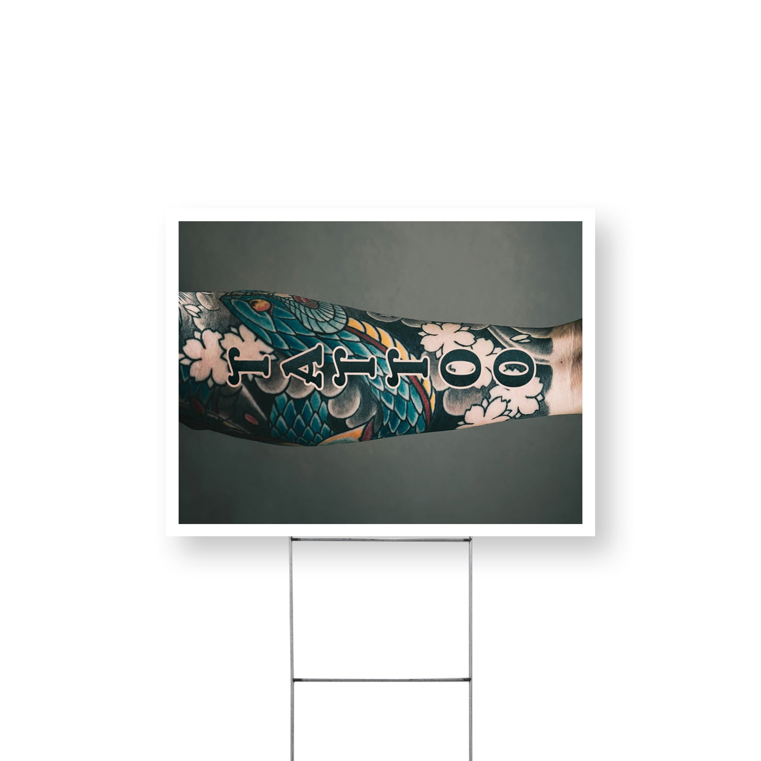 Tattoo Vertical Yard Sign 18 Inch x 24 Inch Double Sided Weatherproof ...