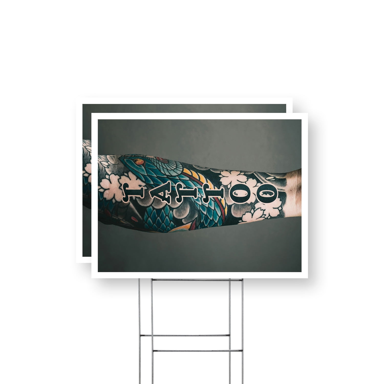 Tattoo Vertical Yard Sign 2 Pack of 18 Inch x 24 Inch Single Sided ...