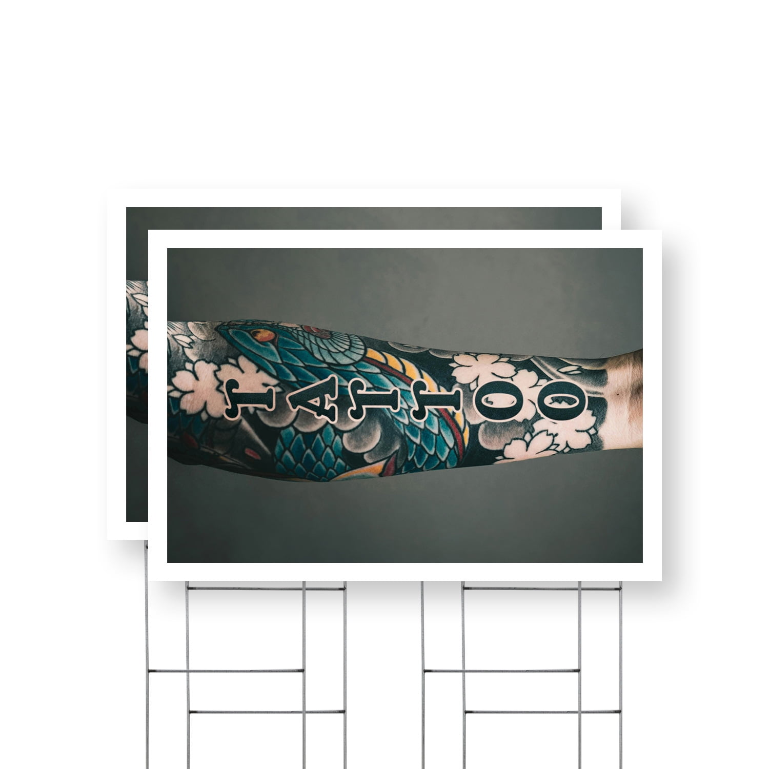 Tattoo Vertical Yard Sign 2 Pack of 24 Inch x 36 Inch Single Sided ...