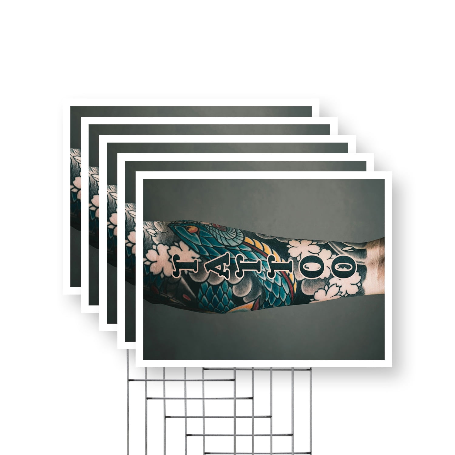 Tattoo Vertical Yard Sign 5 Pack of 18 Inch x 24 Inch Single Sided ...