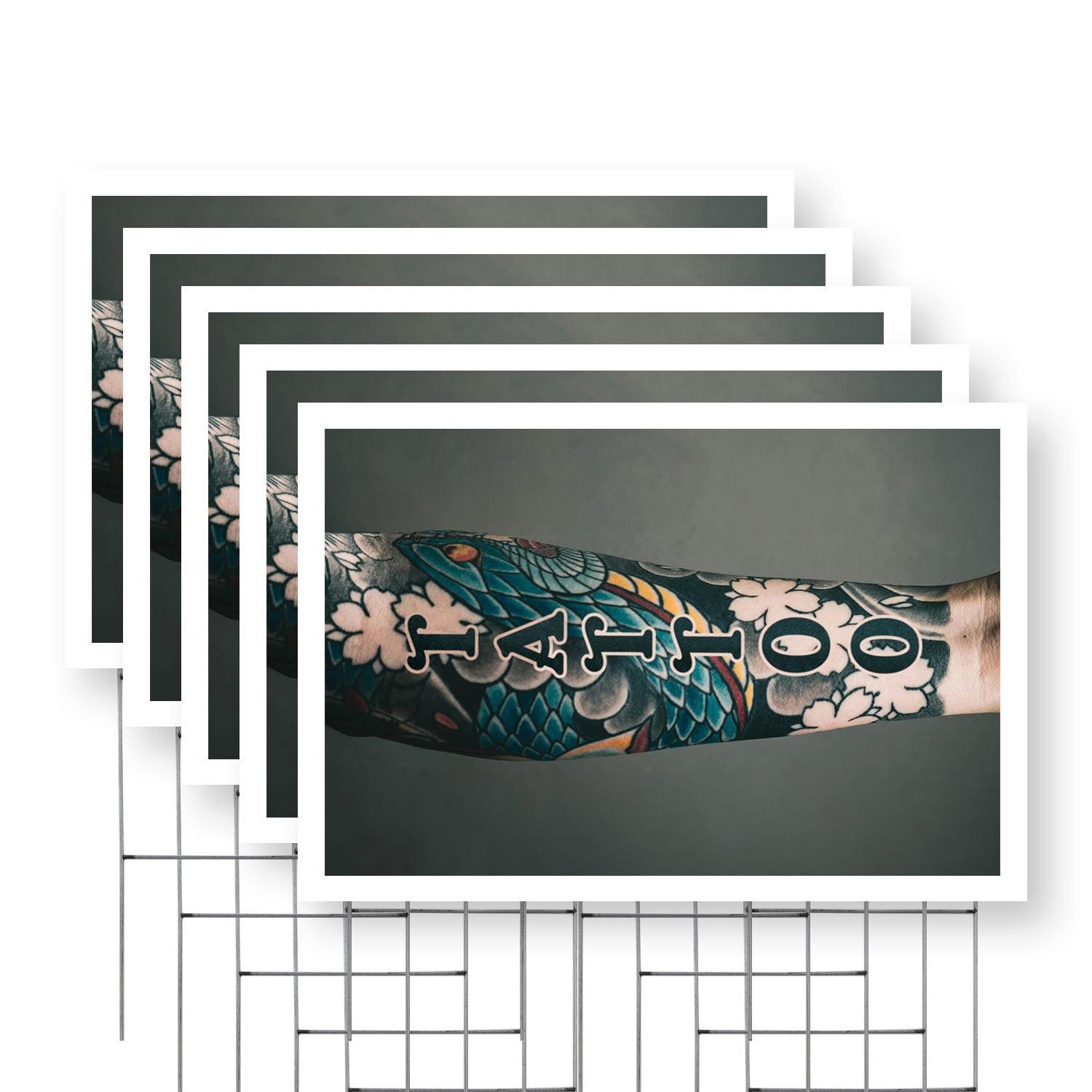 Tattoo Vertical Yard Sign 5 Pack of 24 Inch x 36 Inch Single Sided ...