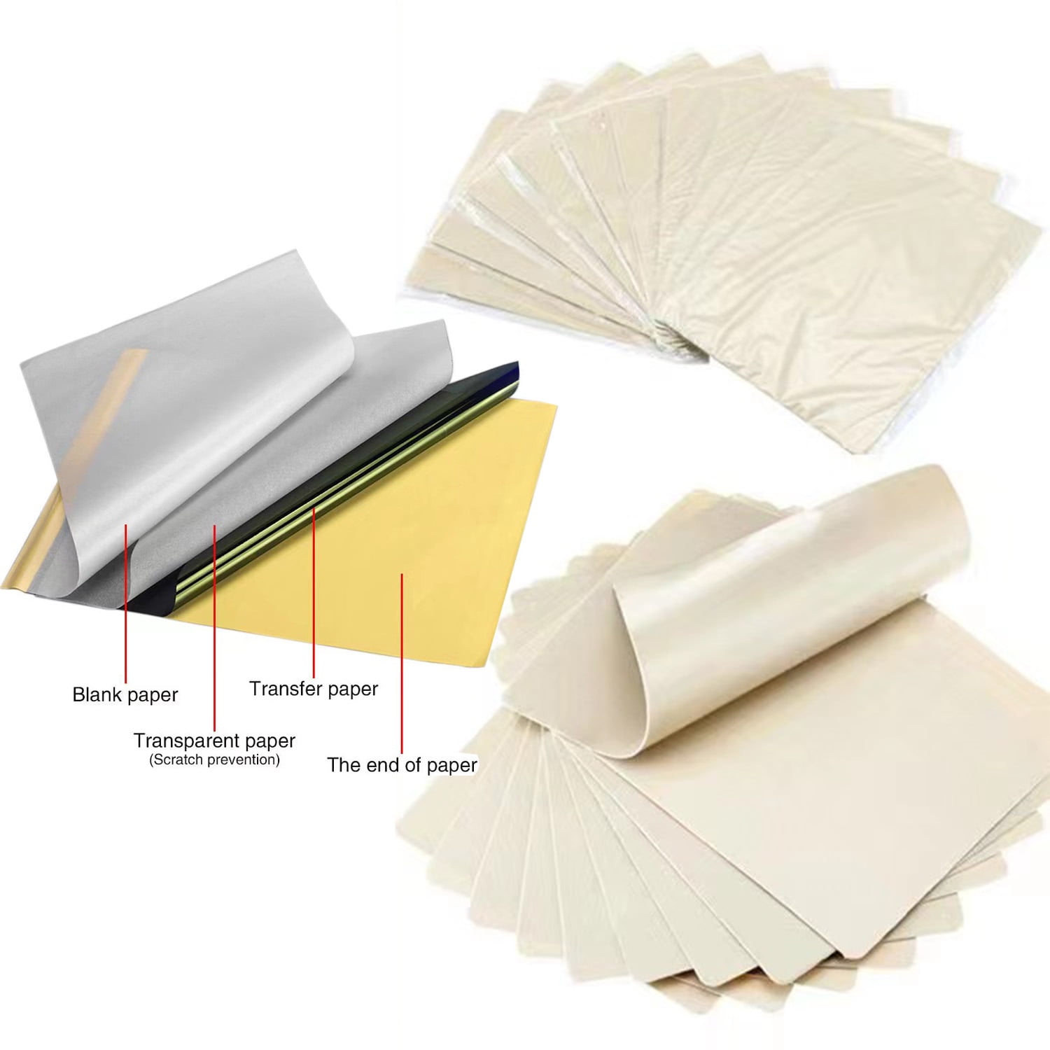 Tattoo practice skin and transfer paper, 60 pieces of tattoo fake skin ...