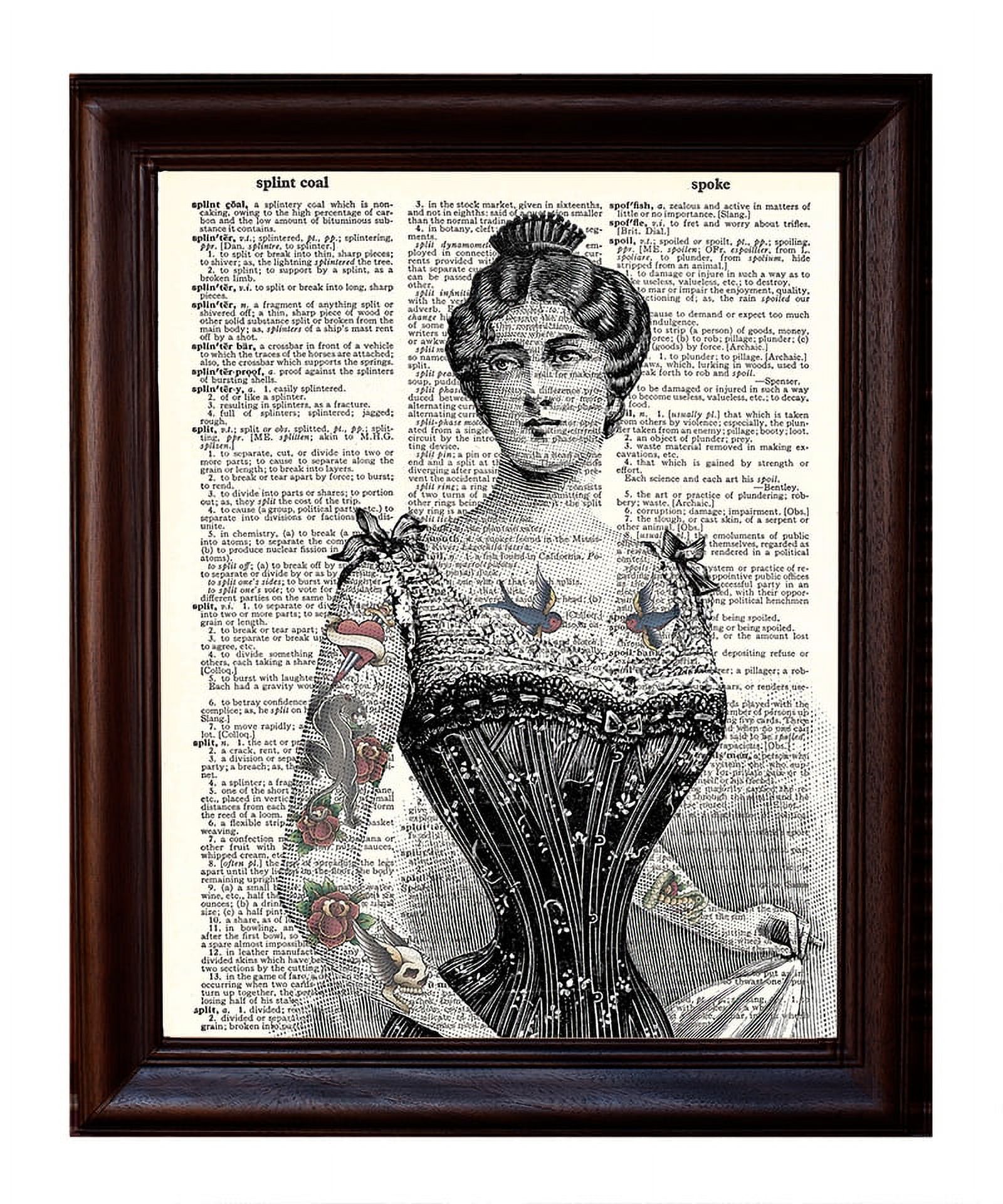 Tattooed Victorian - Dictionary Art Print Printed On Authentic Vintage ...