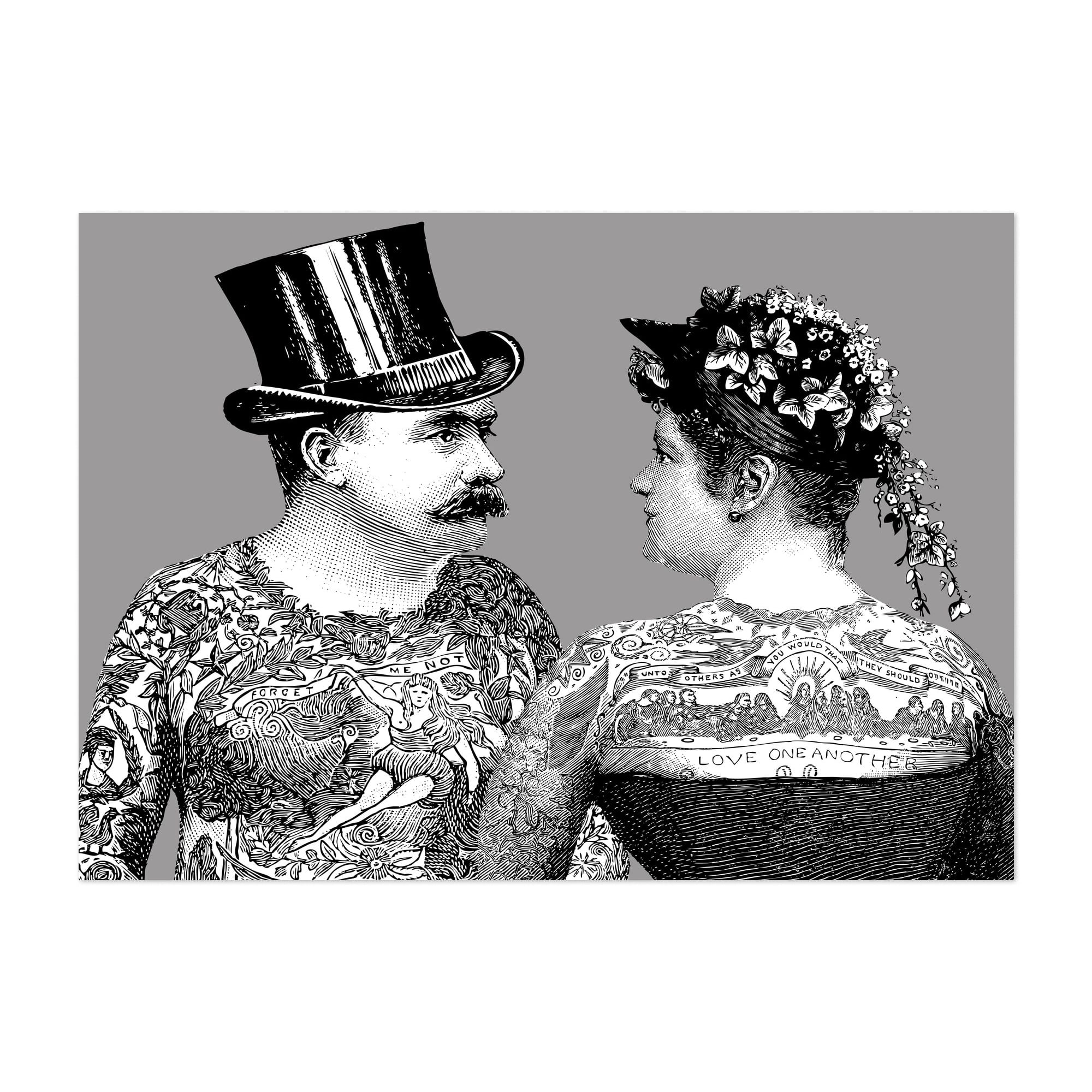 Tattooed Victorian Lovers | Tattooed Couple | Victorian Tattoos ...