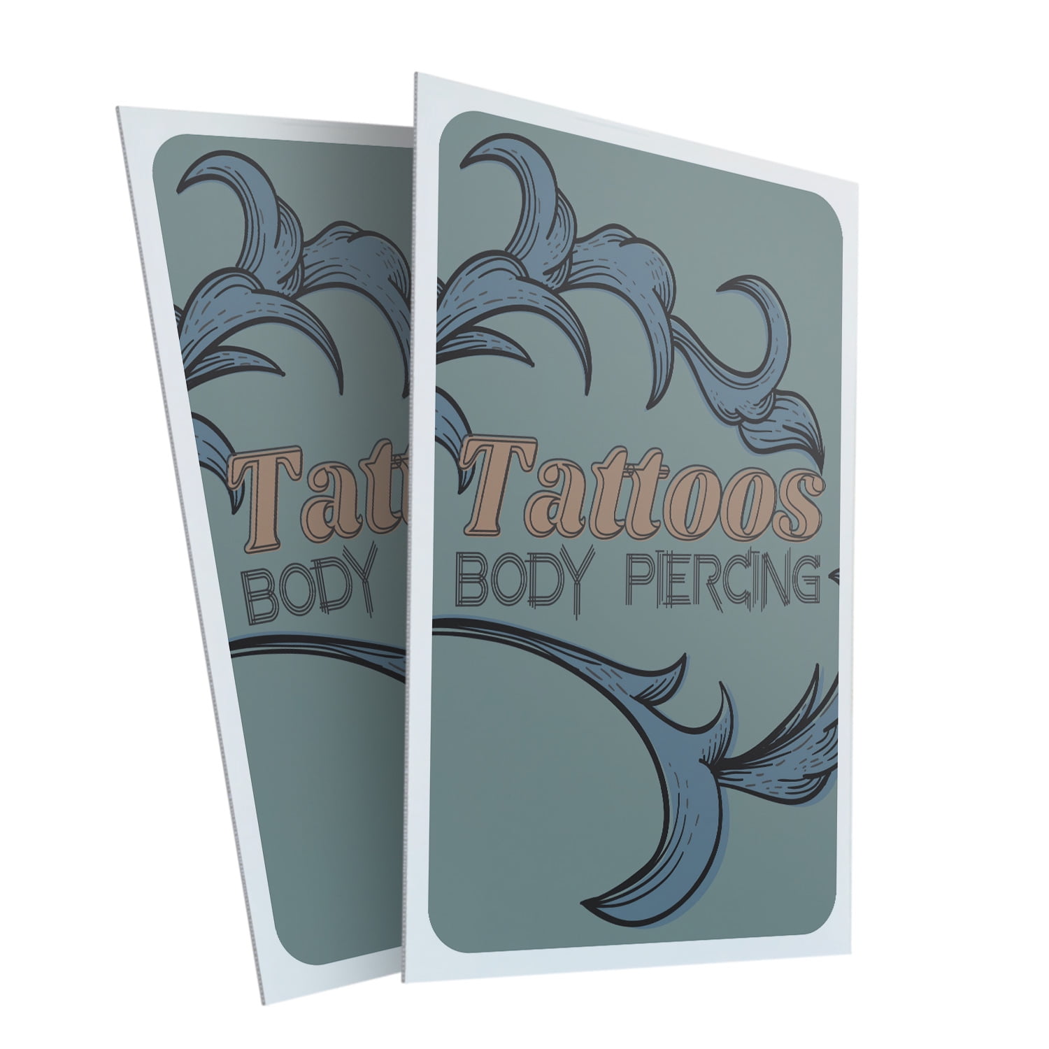 Tattoos Piercing (2-PACK) 24" x 36" Plastic Signs | Sign Insert 4mm ...