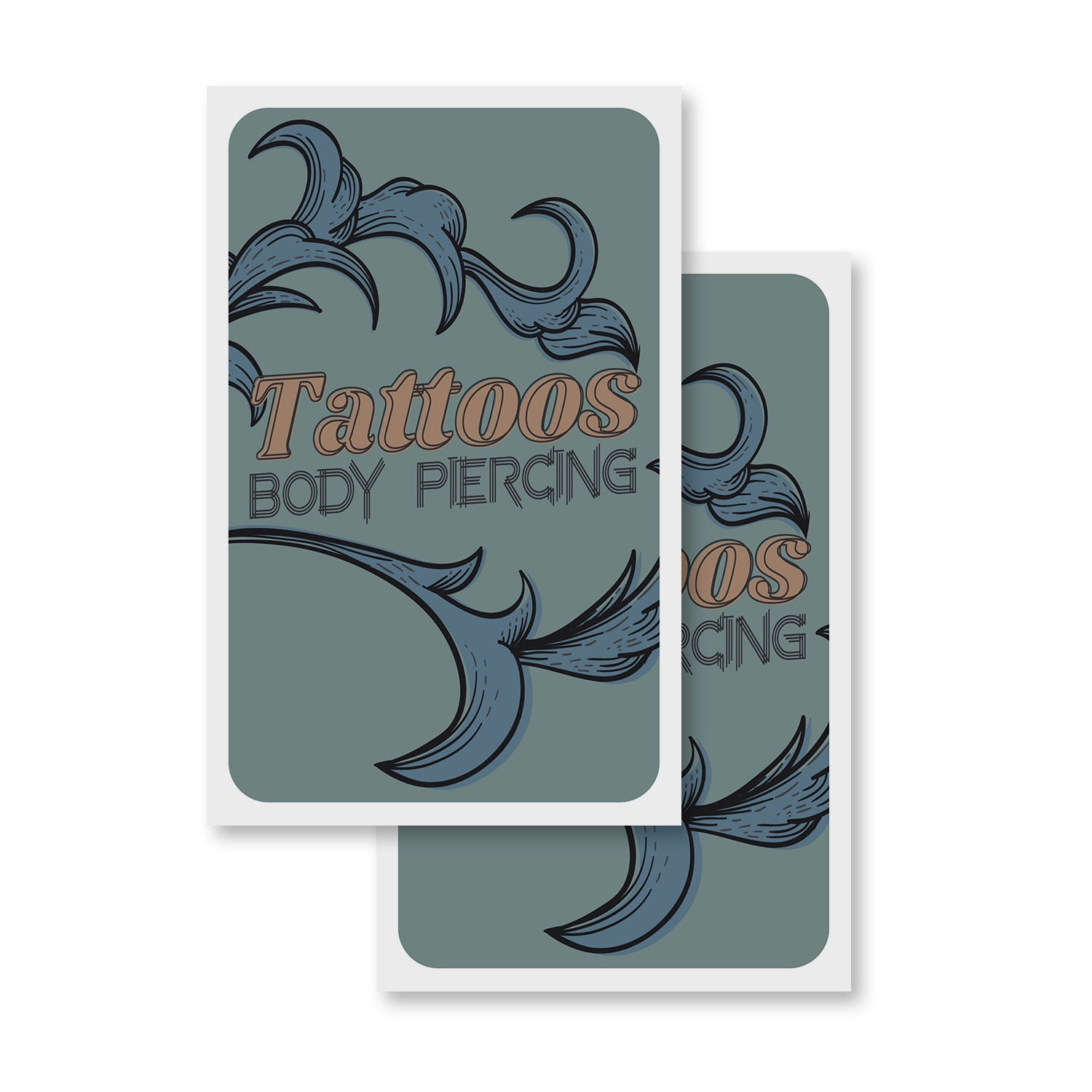 Tattoos Piercing (2-PACK) 24" x 36" Vinyl Decals | Sign Insert Peel ...