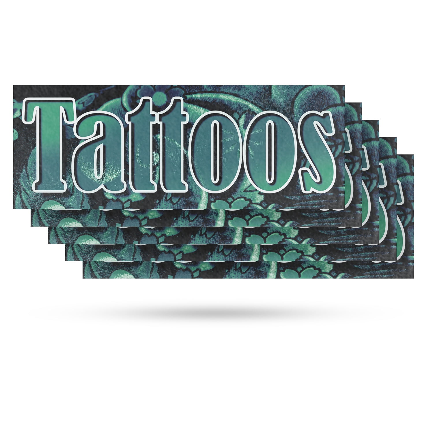 Tattoos Vinyl Decal 5 Pack of 24 Inch x 9 Inch Weatherproof Heavy-Duty ...