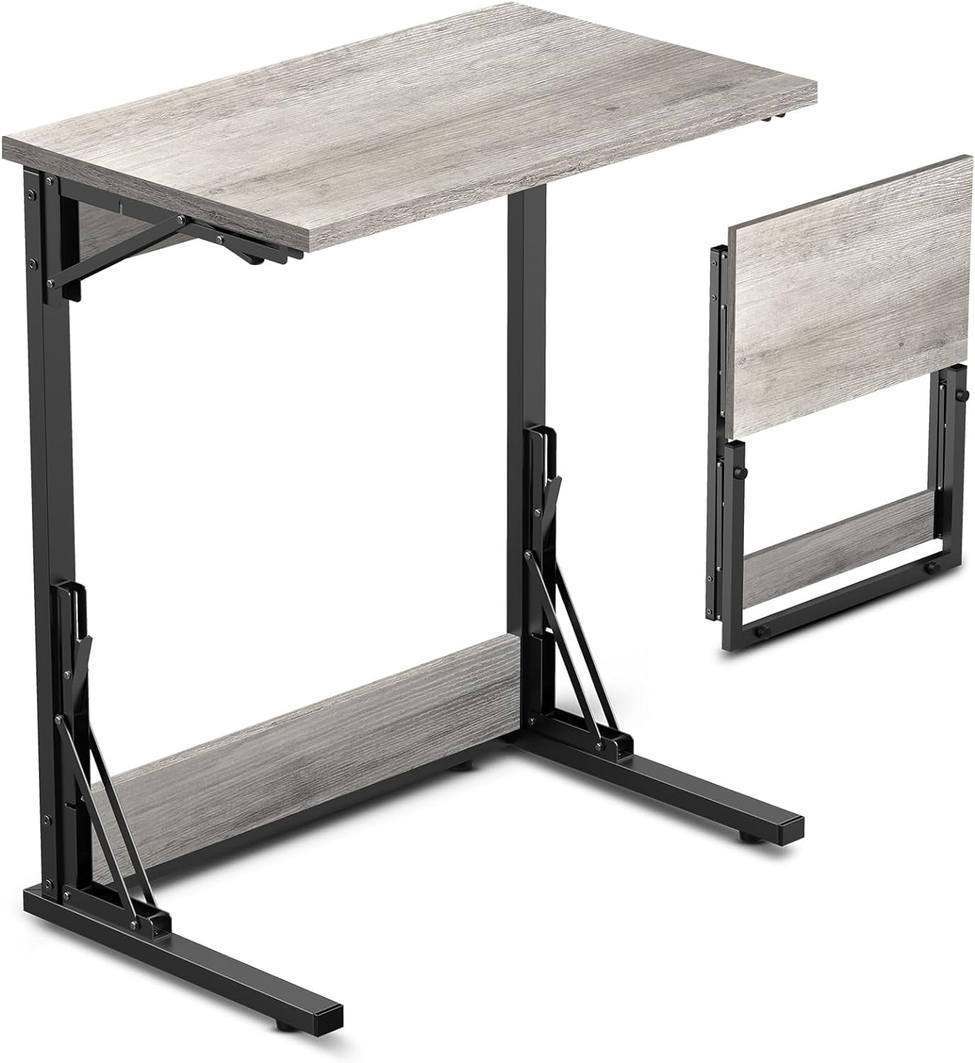 Tatub 24" Folding C Shaped End Table, Small Sofa Side Laptop Desk ...