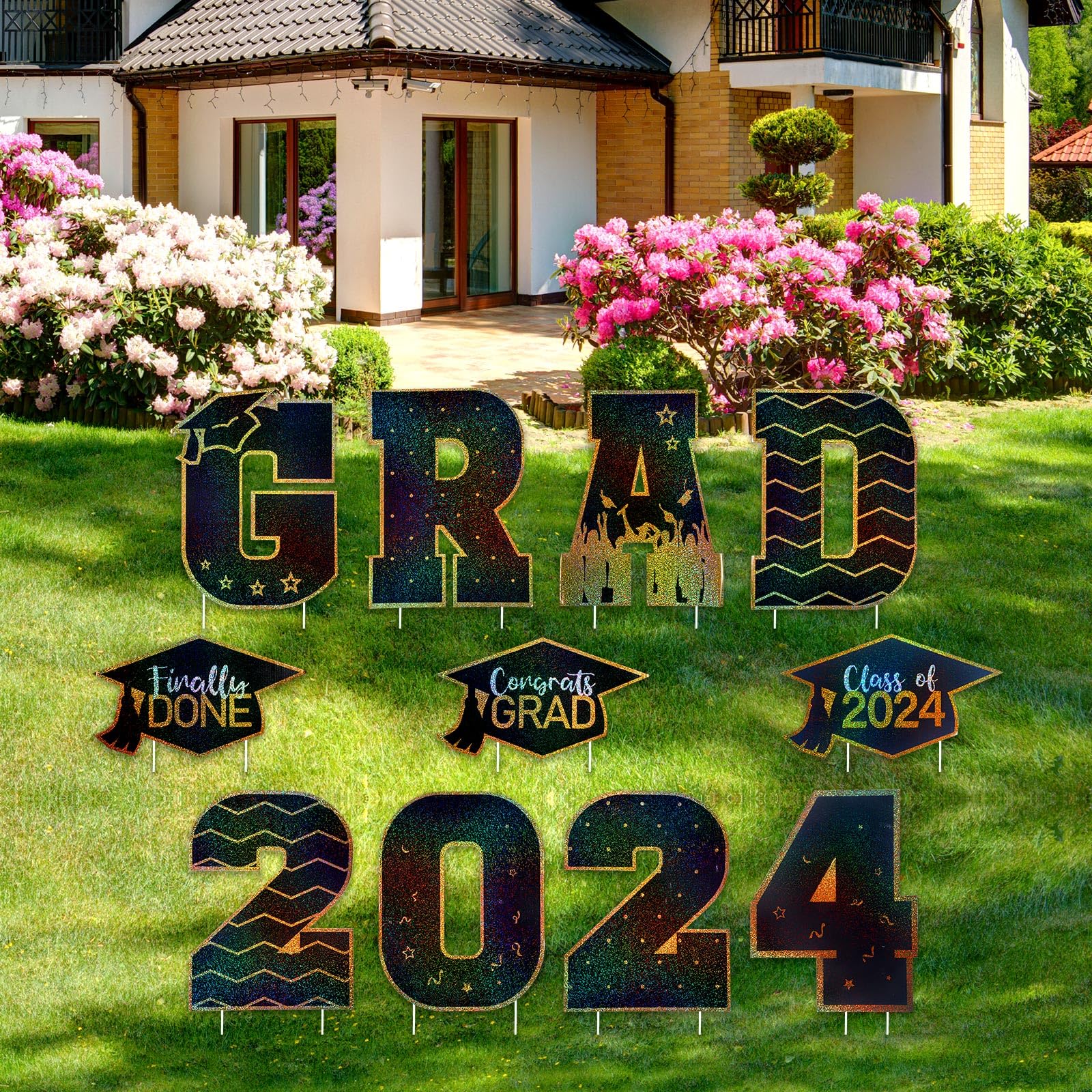 Tatuo 11 Pcs Graduation Yard Sign Decorations Congrats Graduation Lawn ...