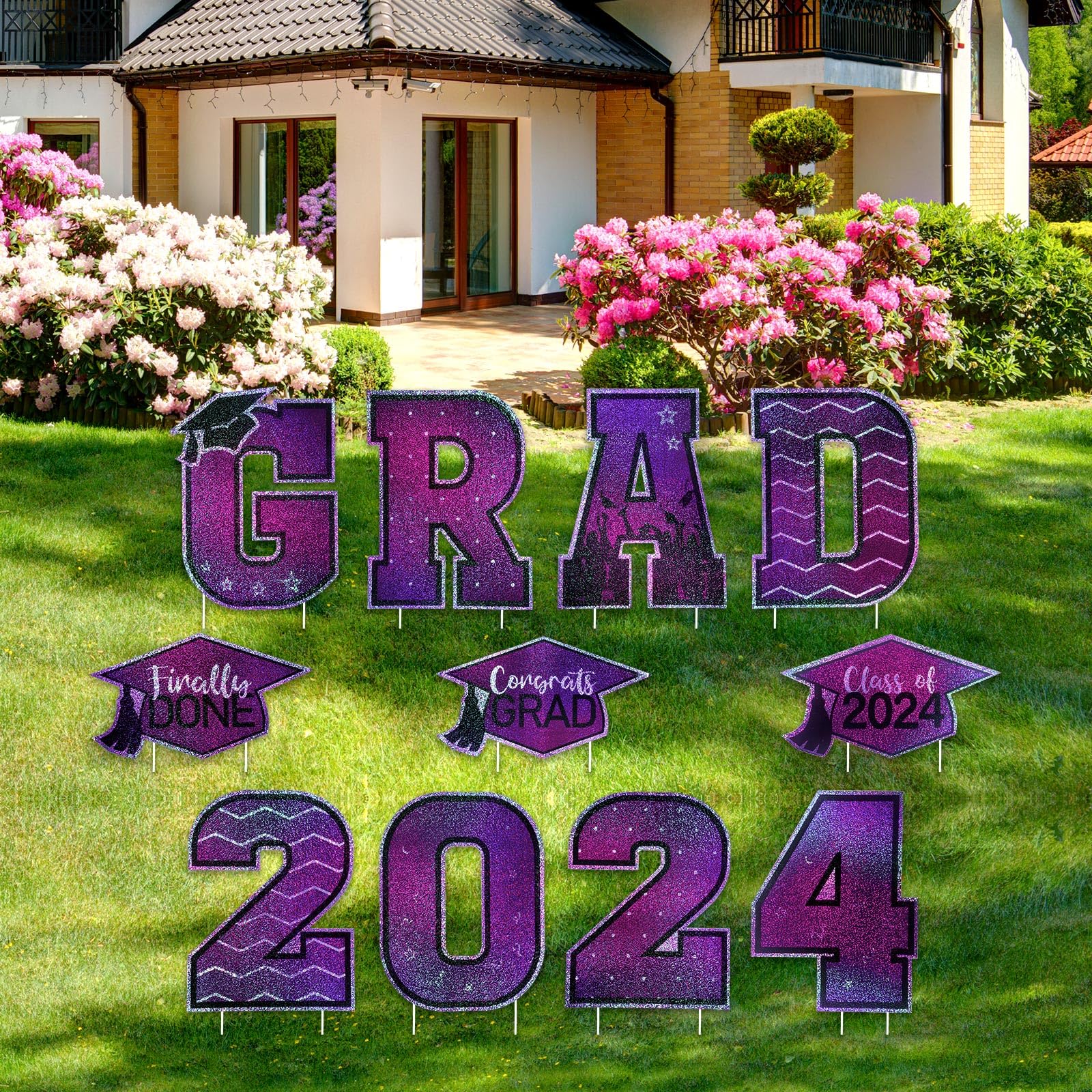 Tatuo 11 Pcs Graduation Yard Sign Decorations Congrats Graduation Lawn ...