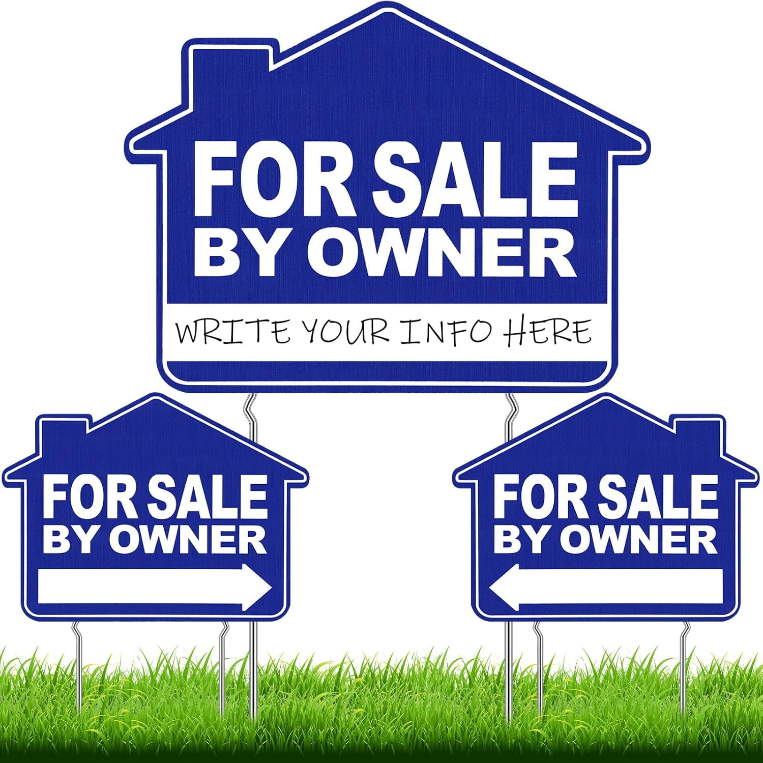 Tatuo 3 Pcs for Sale by Owner Yard Sign 16 x 12 Inch Double Sided ...