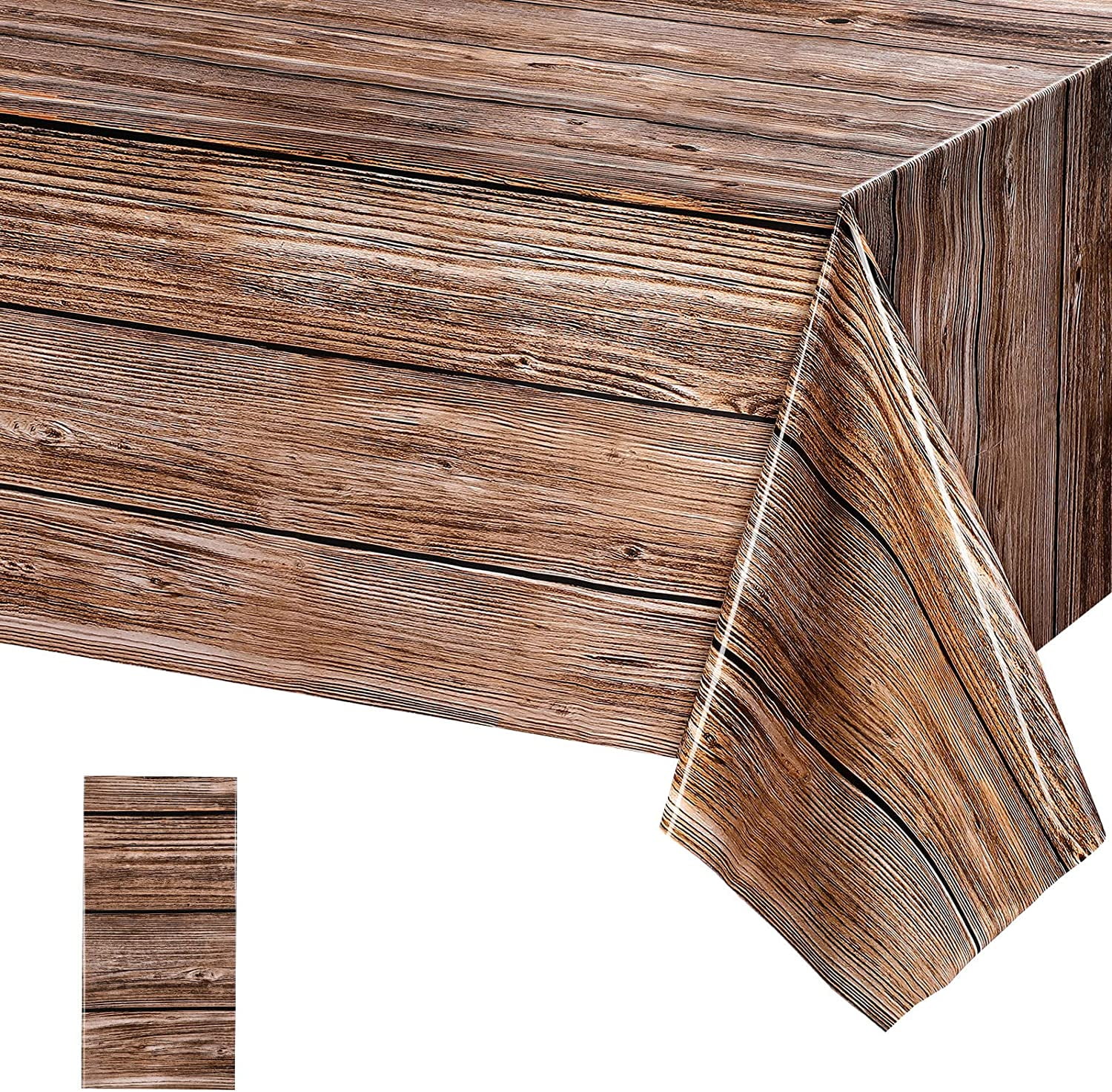 Tatuo Natural Wood Grain Tablecloths Rustic Plastic Table Covers for ...
