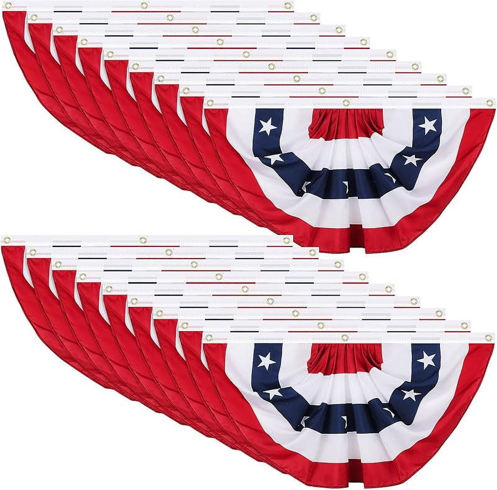 Tatuo Patriotic Decorations, 4th of July Pleated Fan Flags American Us ...