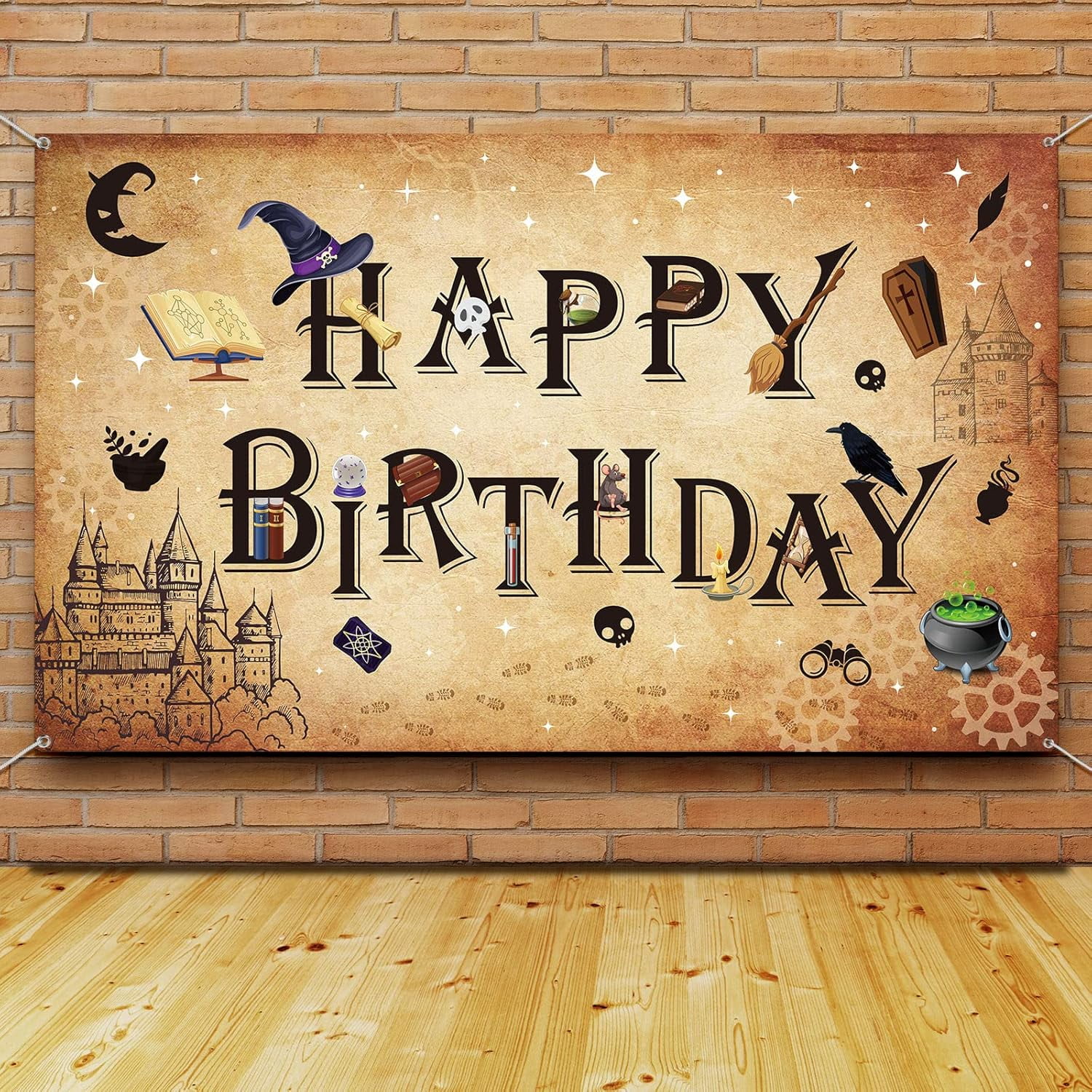 Tatuo Wizard Backdrop Banners Birthday Background Magical Wizard Banner Wizard Birthday Party ...