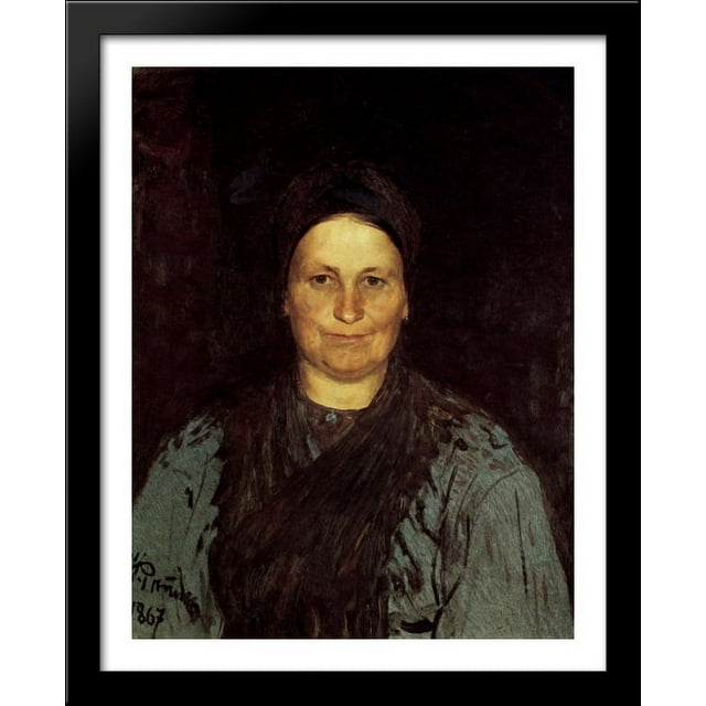 Tatyana Repina, the Artist's Mother 28x34 Large Black Wood Framed Print ...