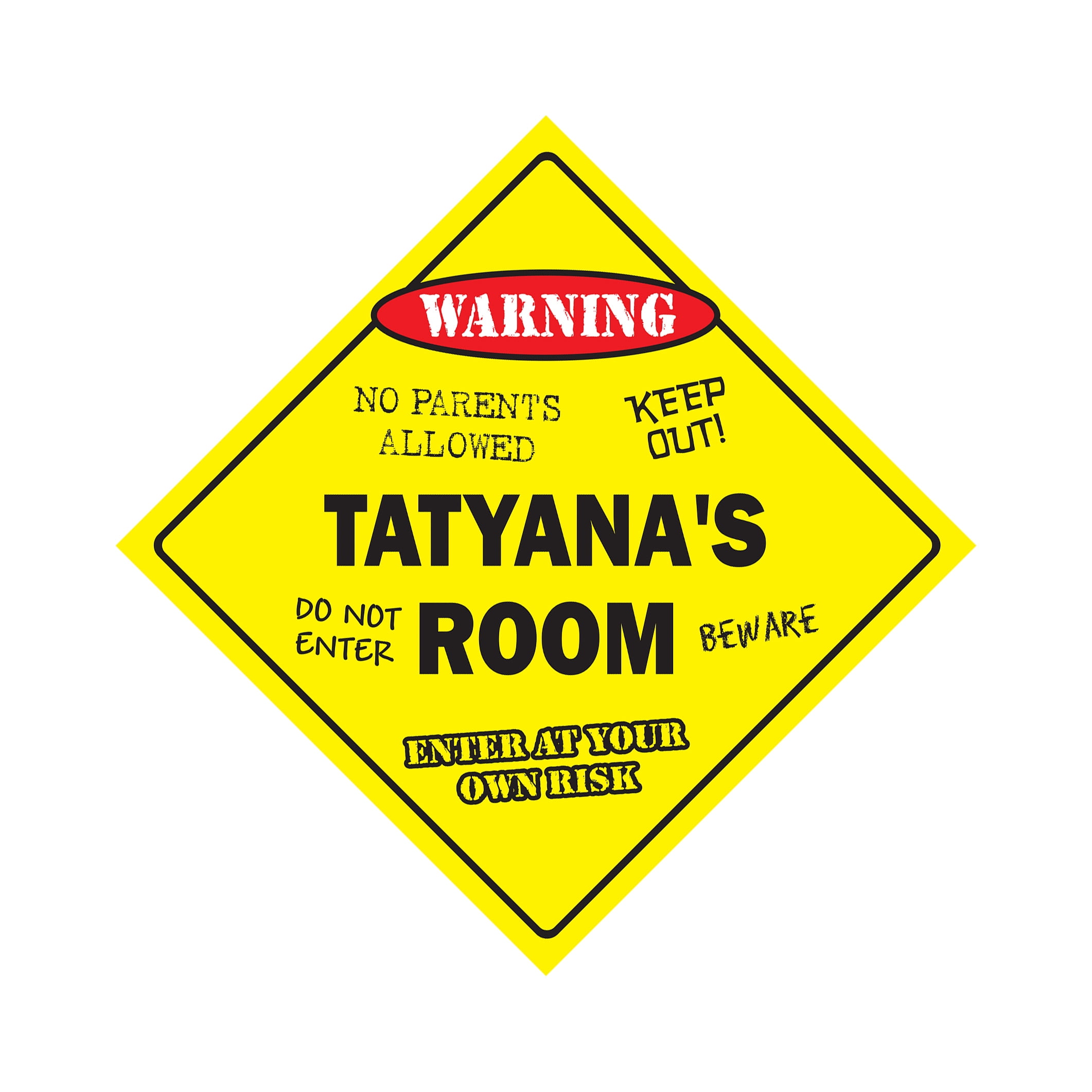 Tatyana's Room Sign Crossing Zone Xing | Indoor/Outdoor | 12" Tall kids ...