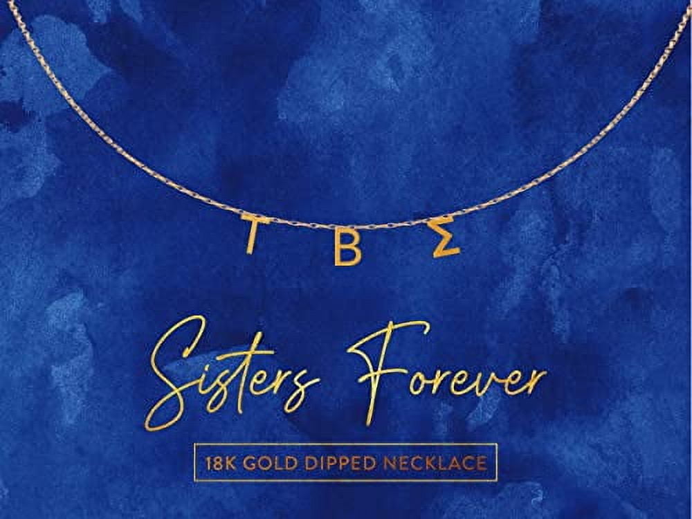 Tau Beta Sigma Necklace — TBS Name Necklace, 18K Gold Plated Sorority ...