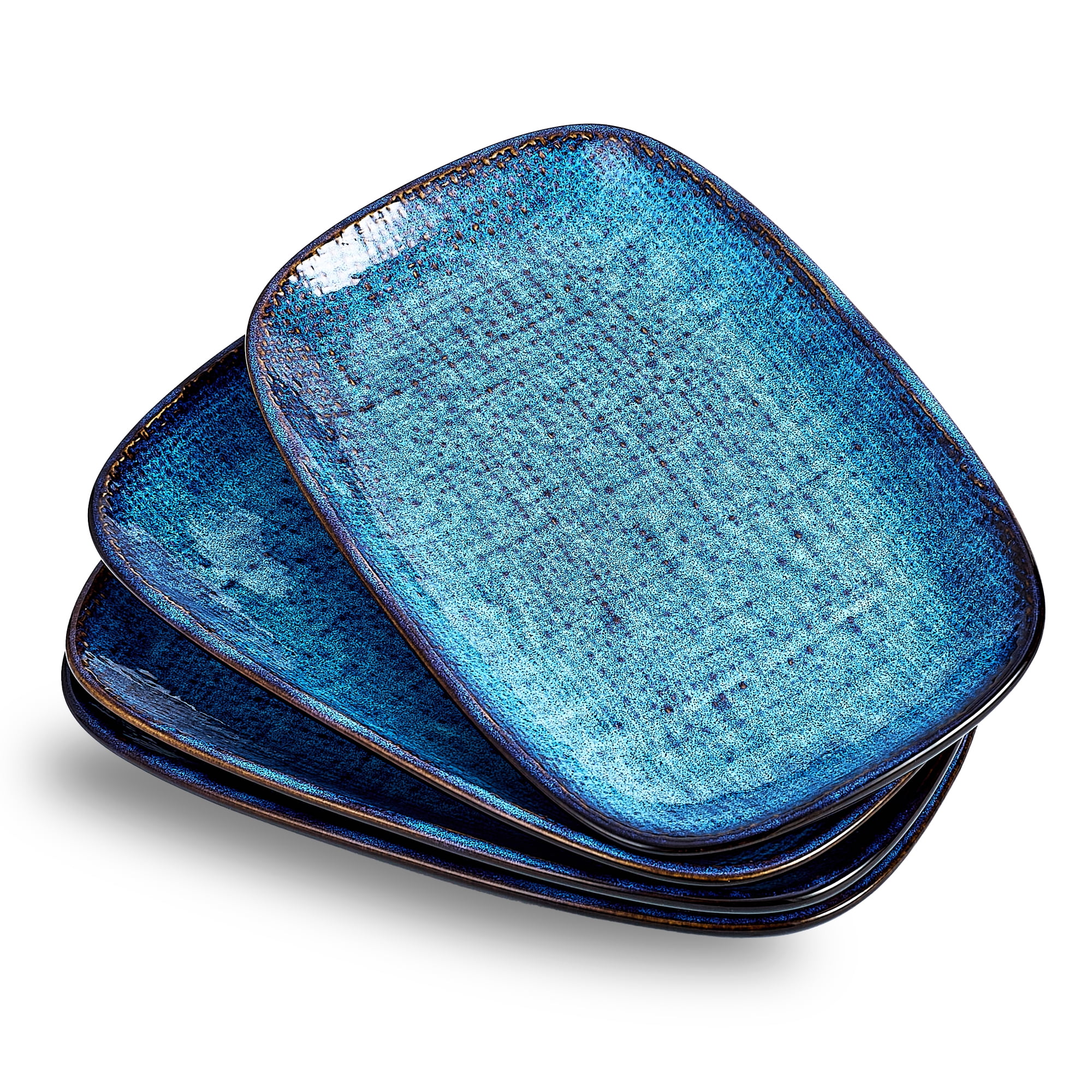 Taufikt 4-Piece 10.7-Inch Ceramic Rectangular Fish Plates - Walmart.com