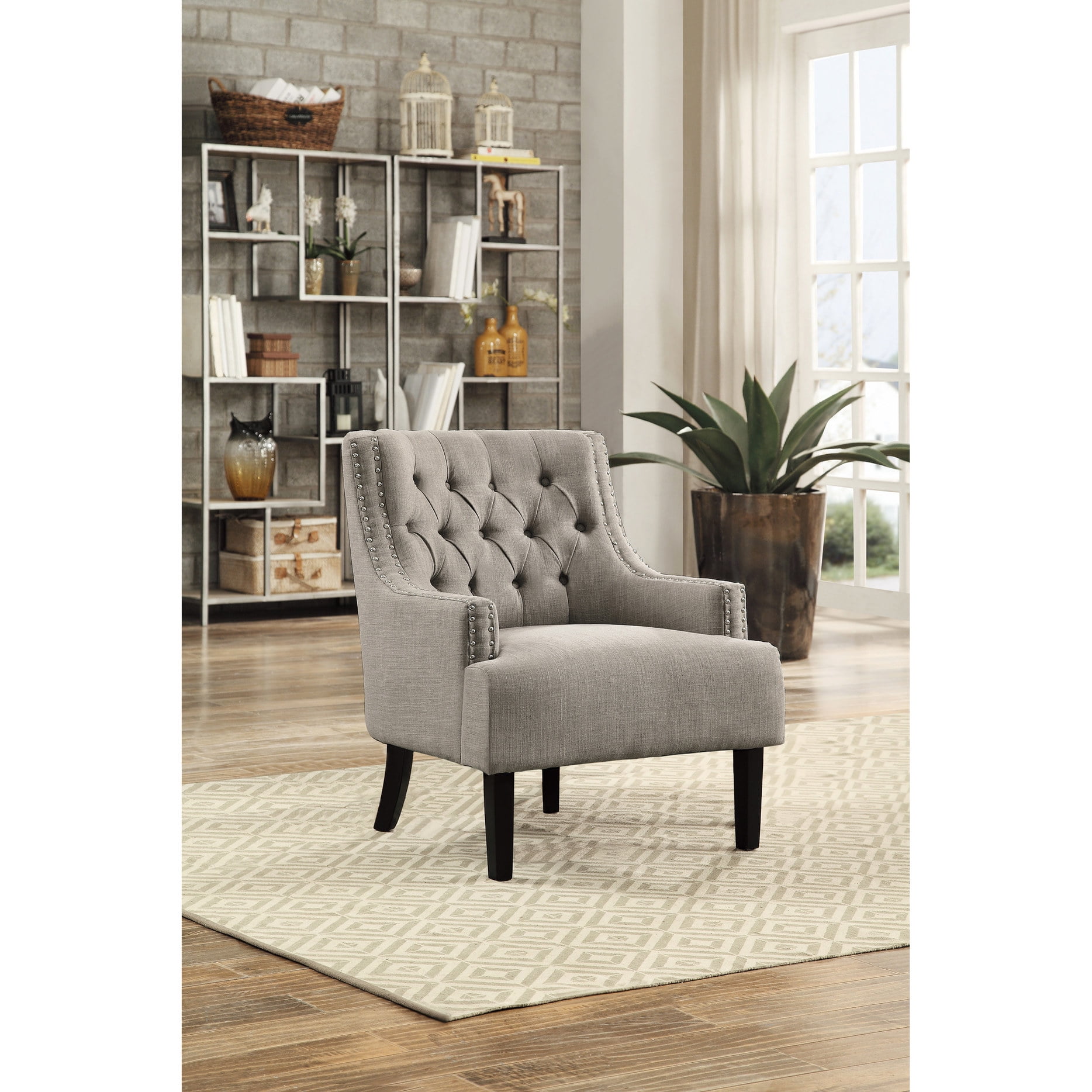 Taupe Accent Chair | Stylish in Primary Living Space | Solid Wood and ...