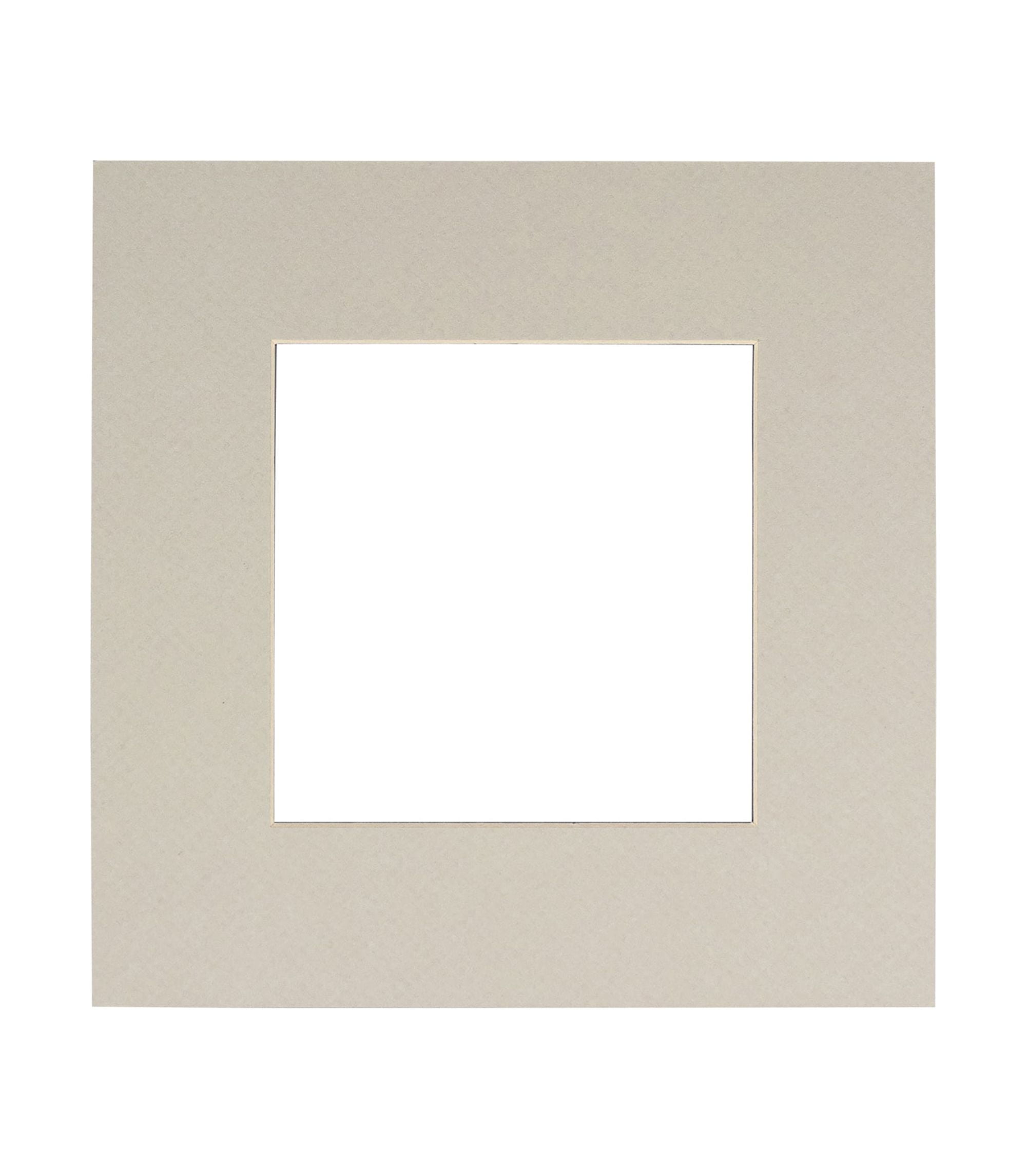 Taupe Acid Free 7x7 Square Picture Frame Mat with White Core Bevel Cut ...