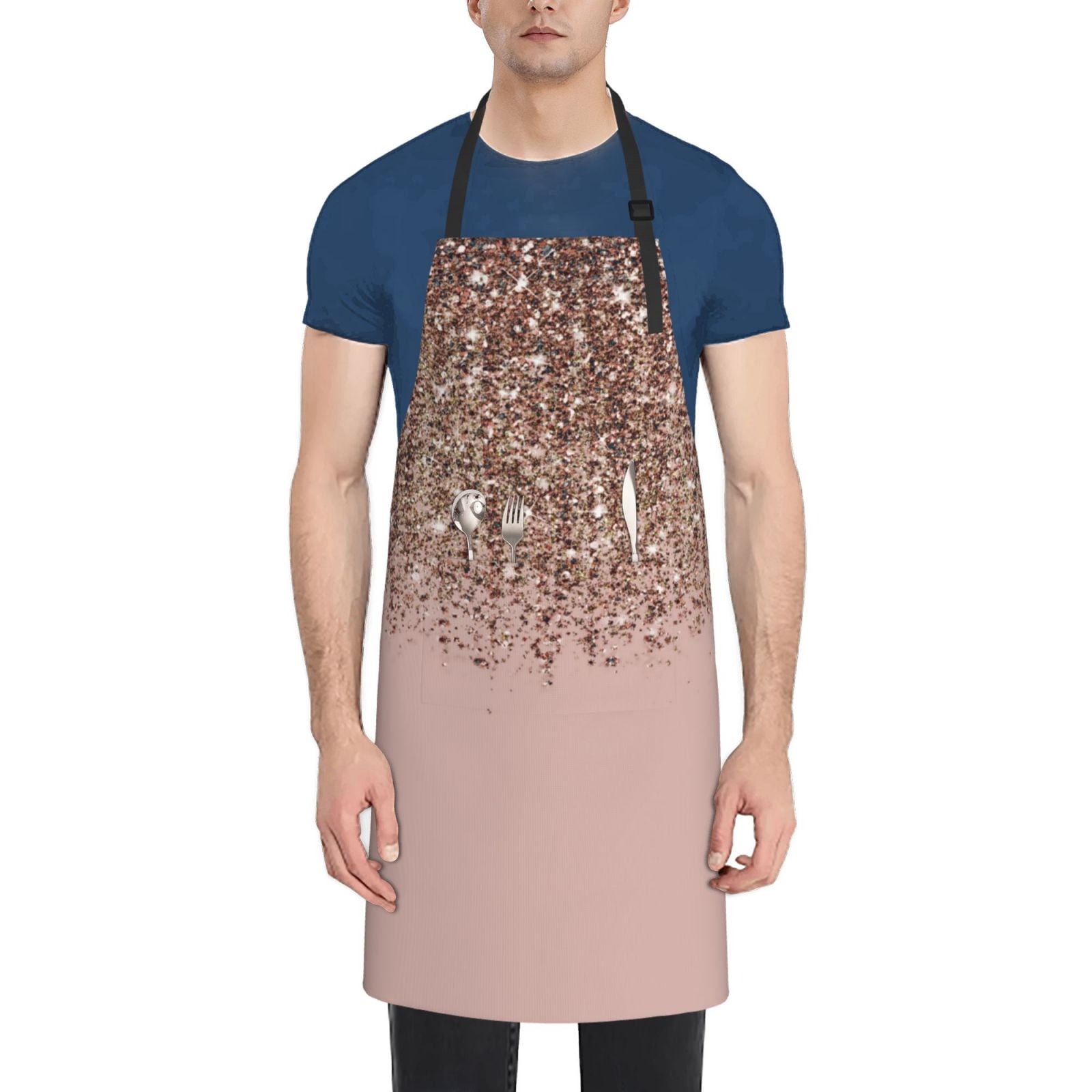 Taupe Blush Pink Rose Bronze Gold Glitter Glam, Kitchen Aprons,Cooking ...