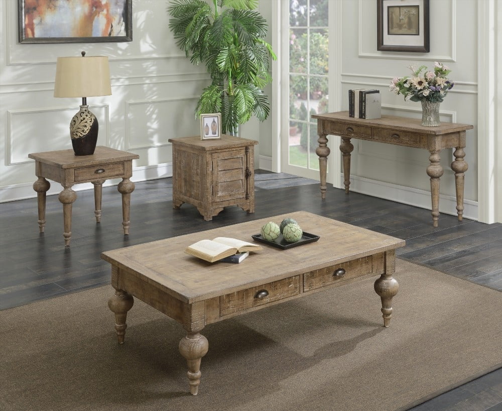 Taupe Coffee Table - Sandstone Buff Color, Easy to Assemble with Power ...