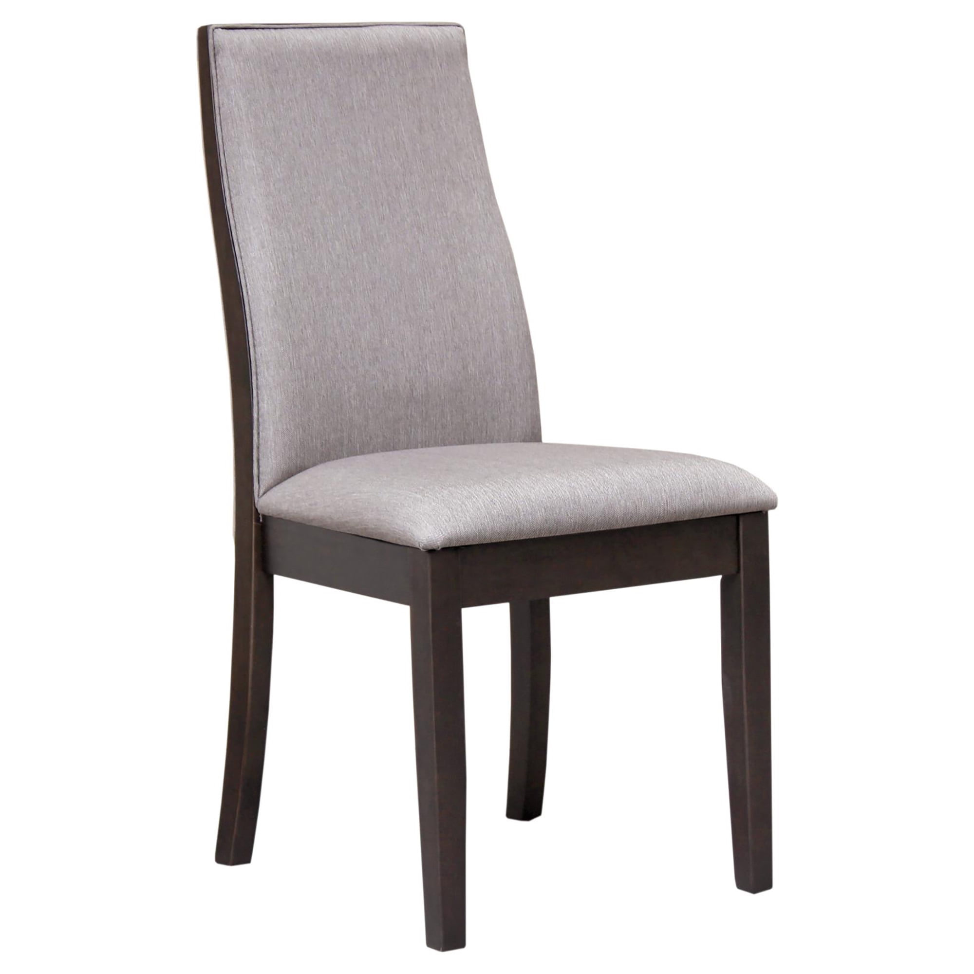 Taupe & Espresso Upholstered Dining Chairs (Set of 2) - Elegant ...