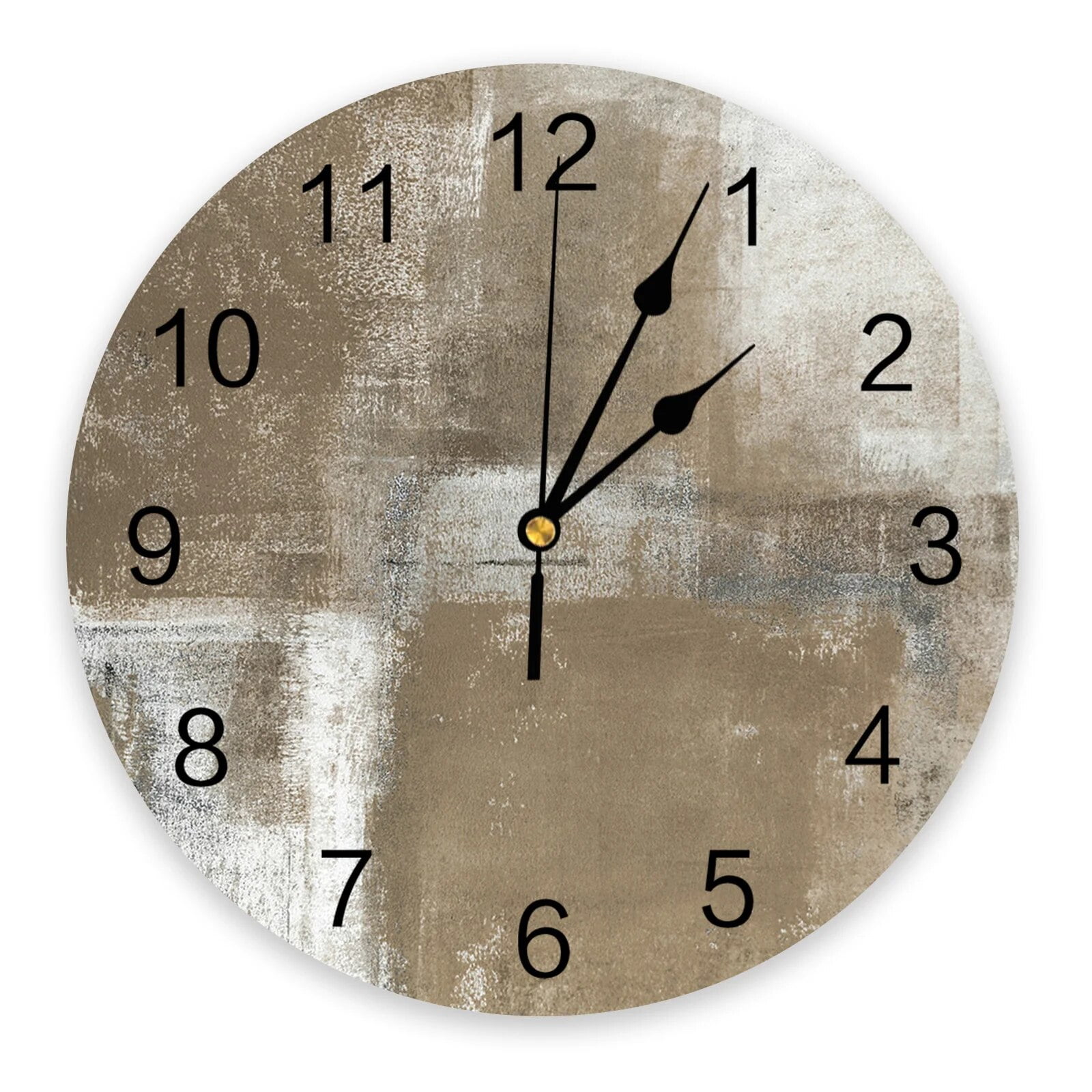 Taupe Modern Abstract Art Clocks Wall Home Decor Modern Kitchen Room ...