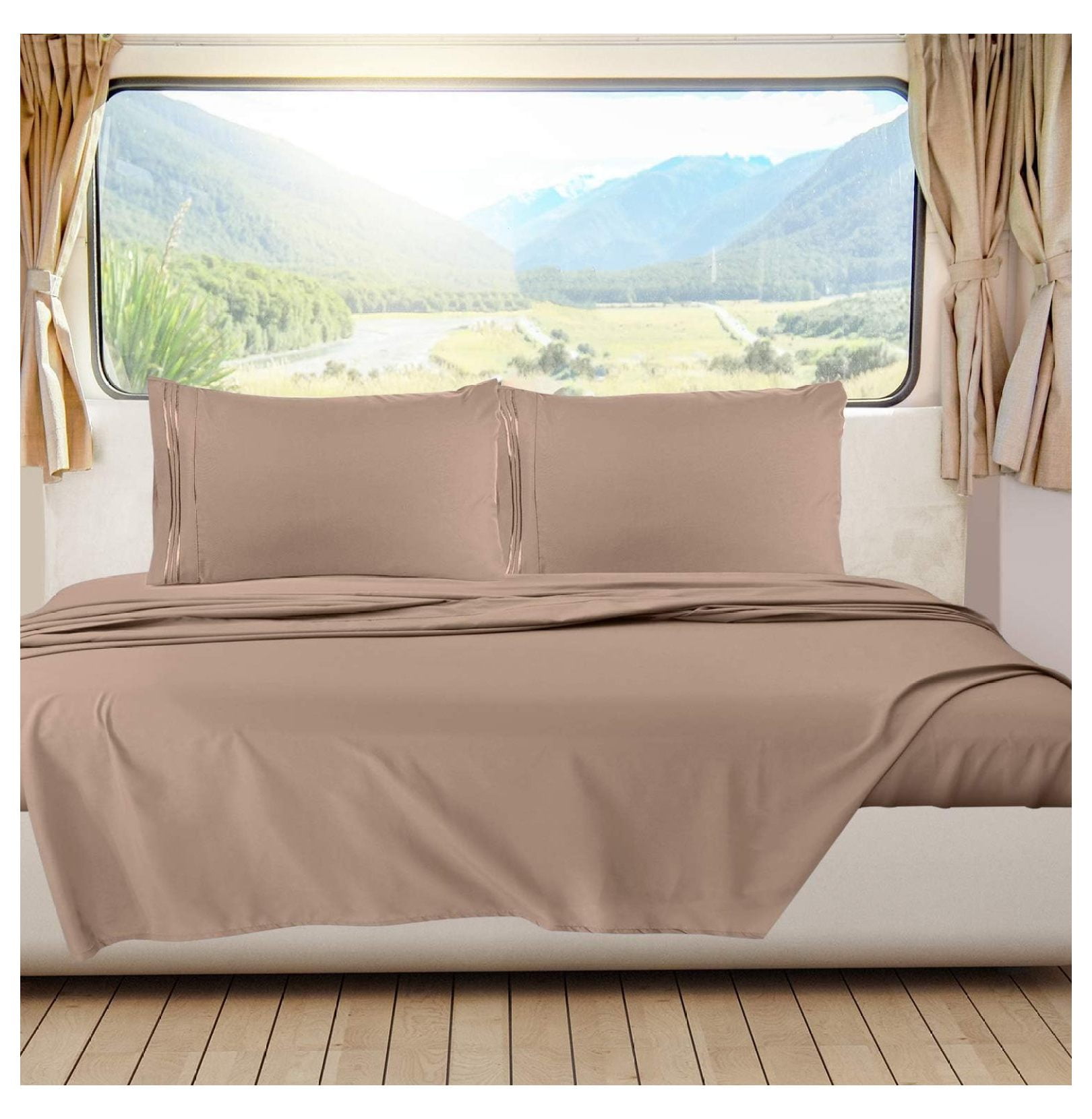 Taupe RV Queen Sheets – Super Soft RV Short Queen Sheets for RV Camper ...