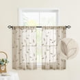 Taupe Sheer Kitchen Curtains 35 X 45 Inch Length 2 Panels Beige ...