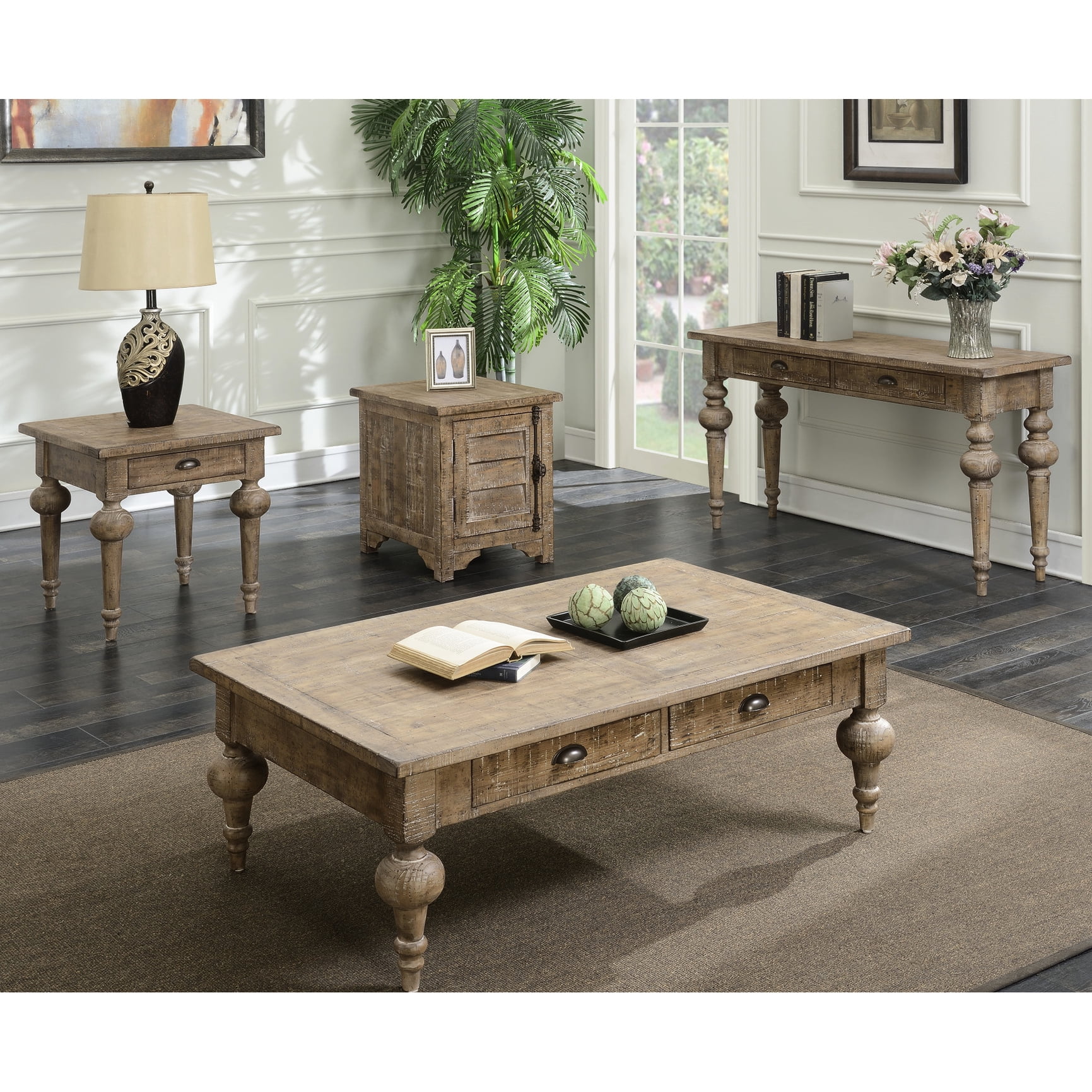 Taupe Sofa Table of Solid Wood | Simple Assembly for Living Spaces ...