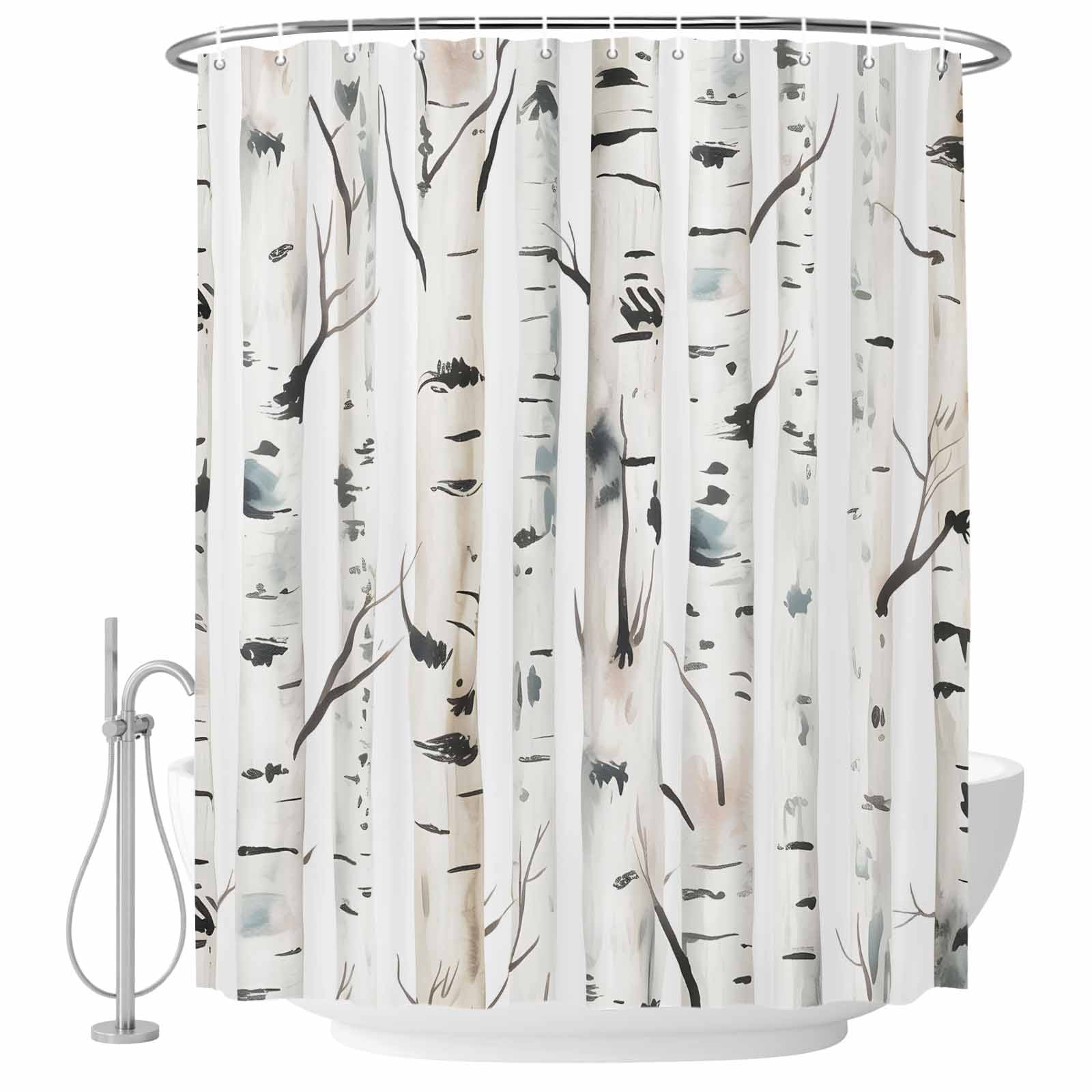 Taupe Tree Shower Curtain, Waterproof Shower Curtains for Bathroom ...