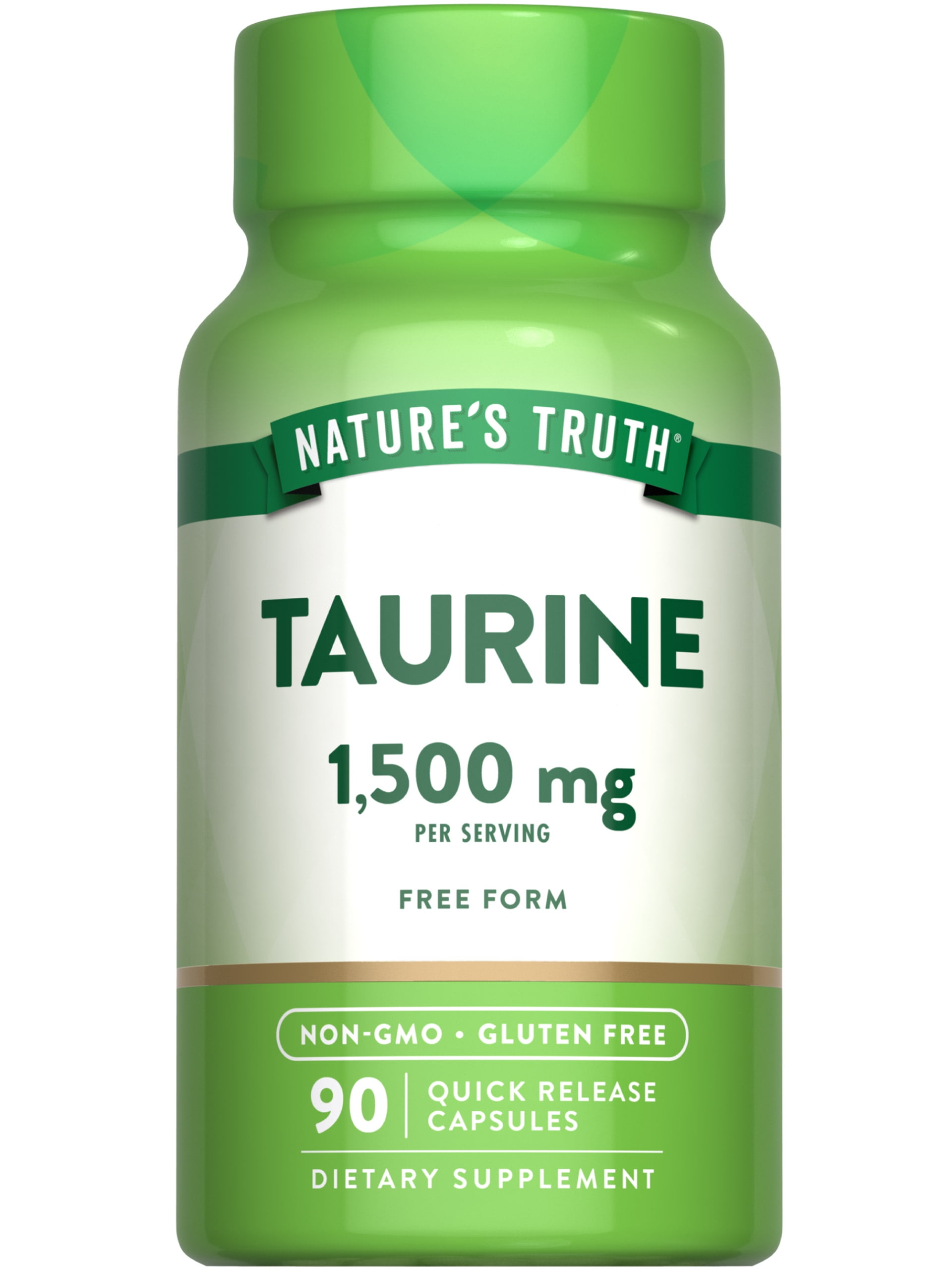 Taurine Supplement | 1500mg | 90 Capsules | Non-GMO & Gluten Free Amino ...