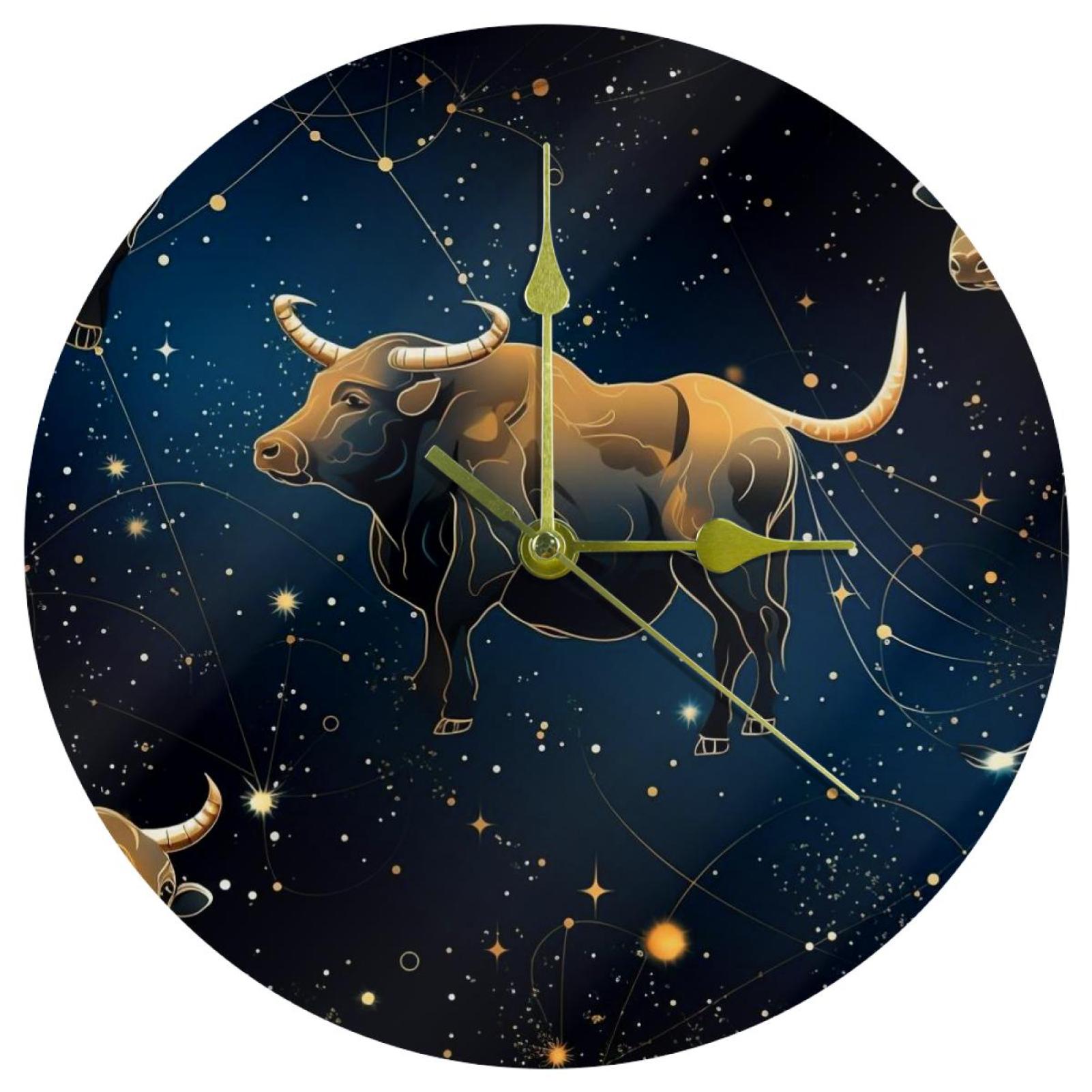 Taurus 9.8 Inch Round Acrylic Wall Clock - Silent Non Ticking Battery ...