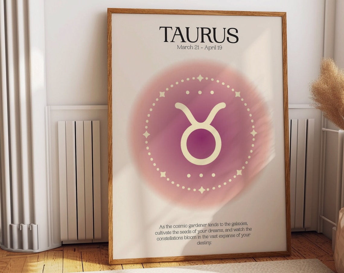 Taurus Astral Manifestation Poster - Celestial Constellation Wall Art ...
