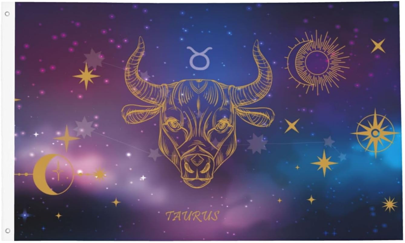 Taurus Banner With Metal Grommets Double Sided Printed Flag 3x5 Ft ...