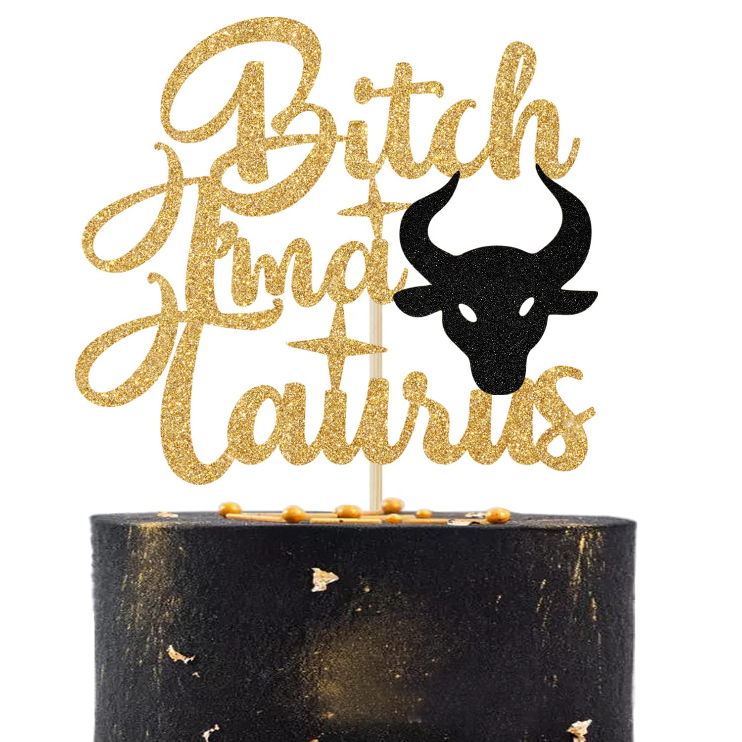Taurus Birthday Cake Topper, Big Taurus RST1 Energy, Glittery Taurus ...