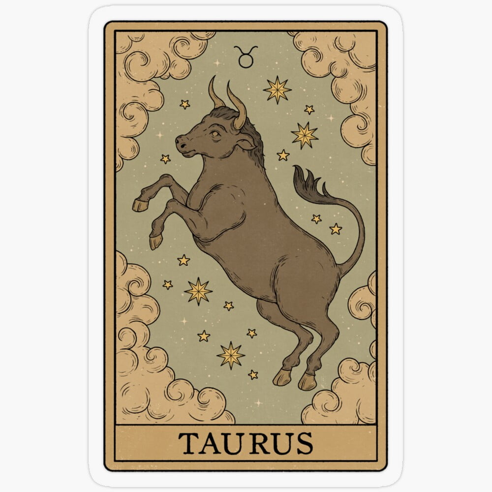 Taurus Card Transparent Sticker Phone Decal Water Bottle Stickers Car ...