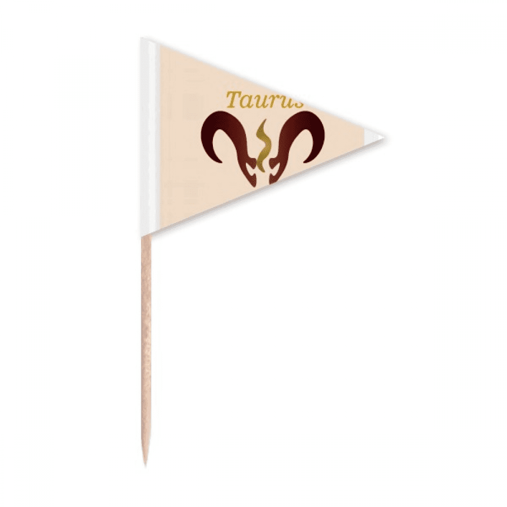 Taurus Chart Sign Art Deco Fashion Toothpick Triangle Cupcake Toppers ...