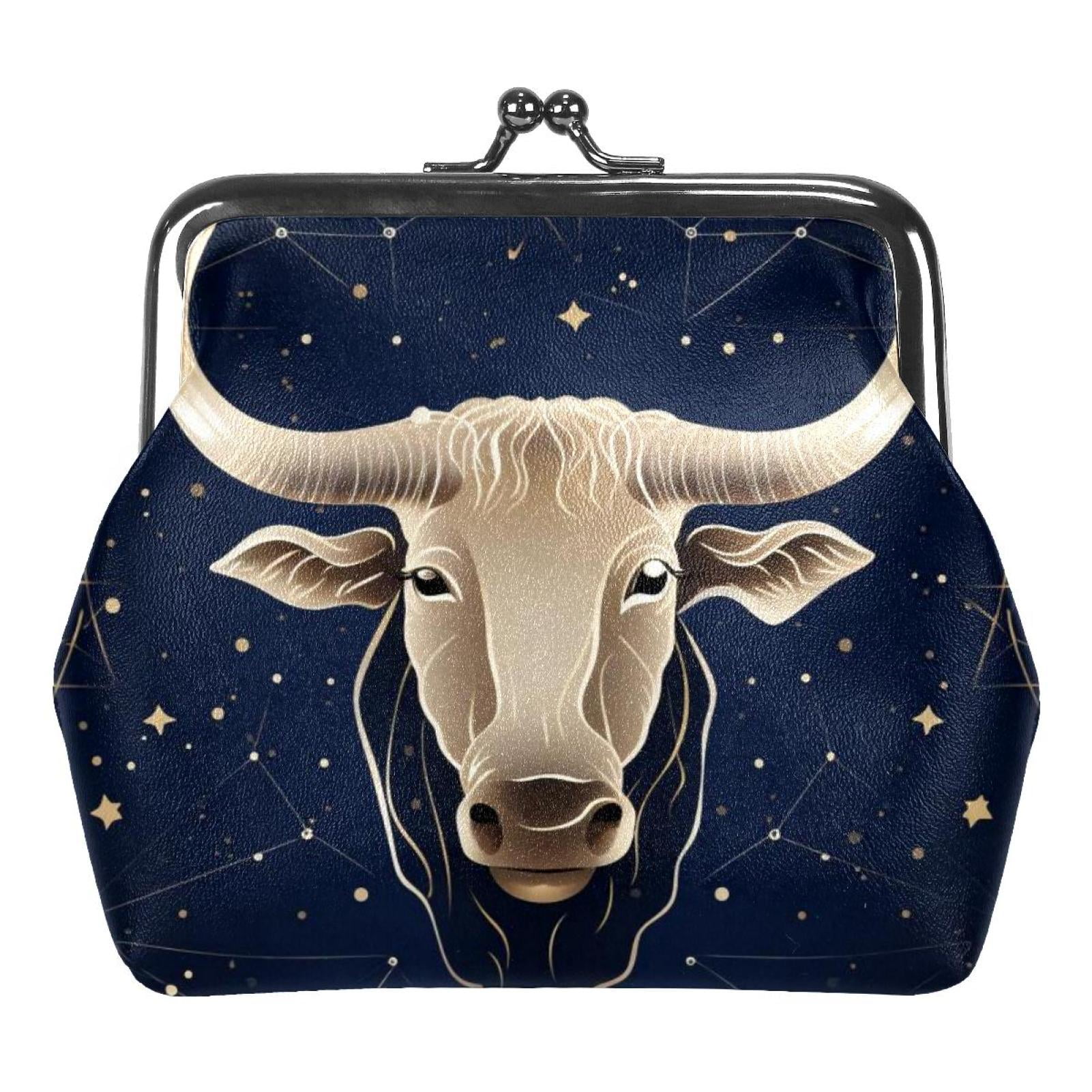 Taurus Coin Purse Vintage Pouch Kiss-lock Change Purse Wallets ...