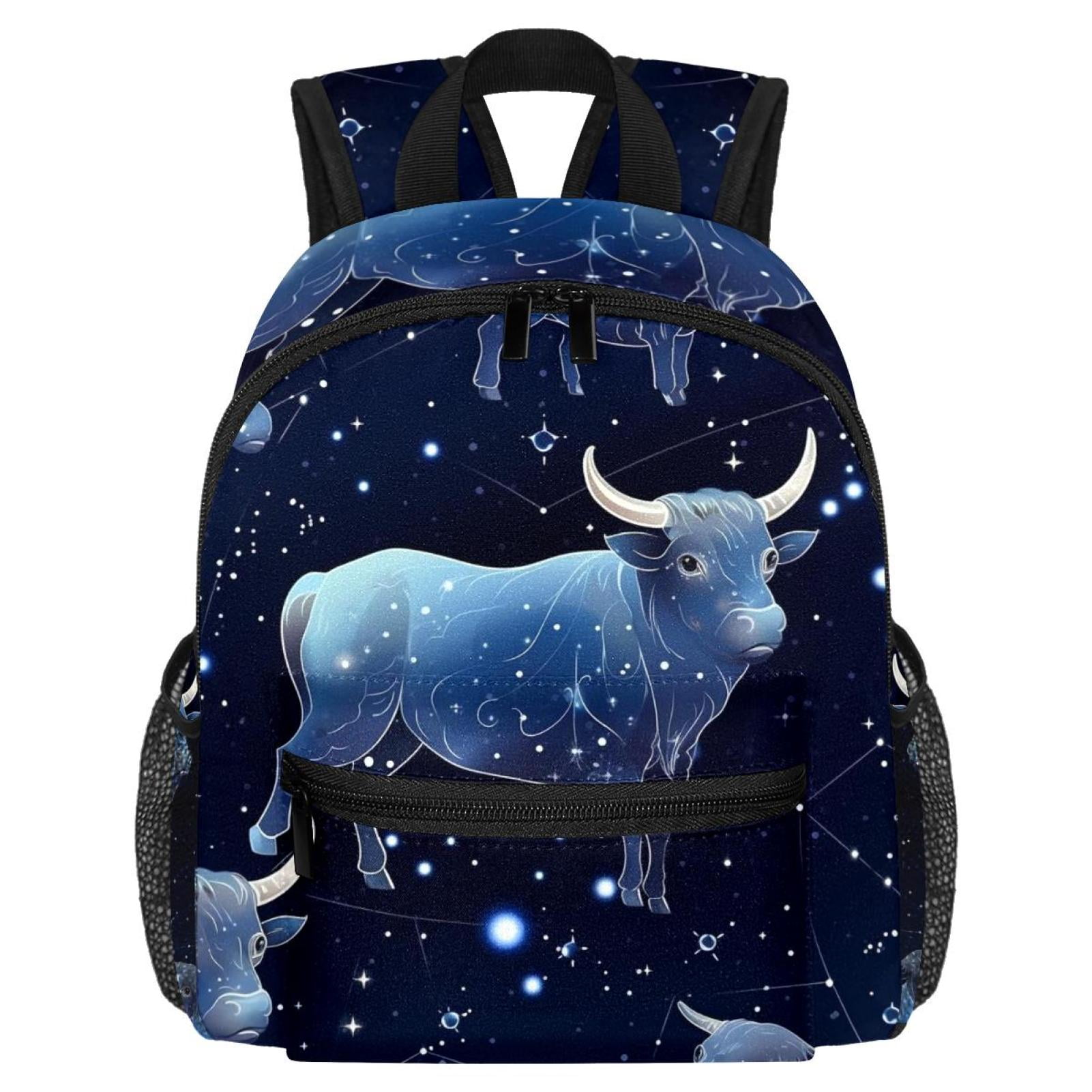Taurus Constellation Adjustable Shoulder Strap Backpack - Large Capacity, Printed Design ...