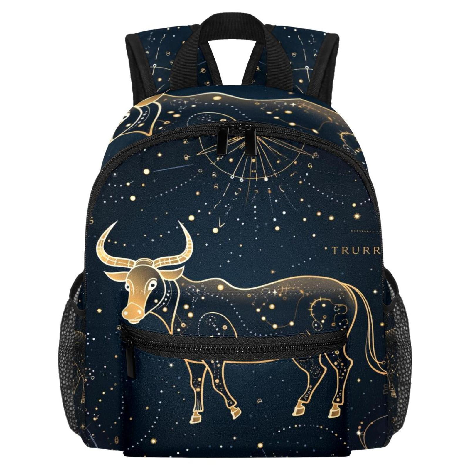 Taurus Constellation Cute Book Bag with Adjustable Shoulder Strap, Large Capacity, Printed ...